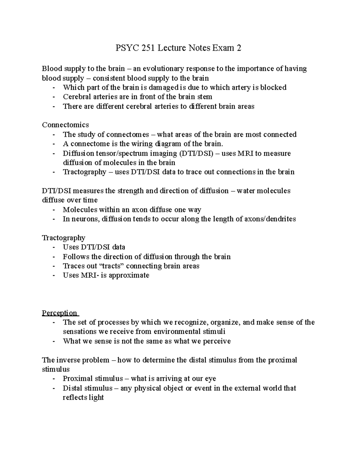 PSYC 251 Lecture Notes Exam 2 - PSYC 251 Lecture Notes Exam 2 Blood ...
