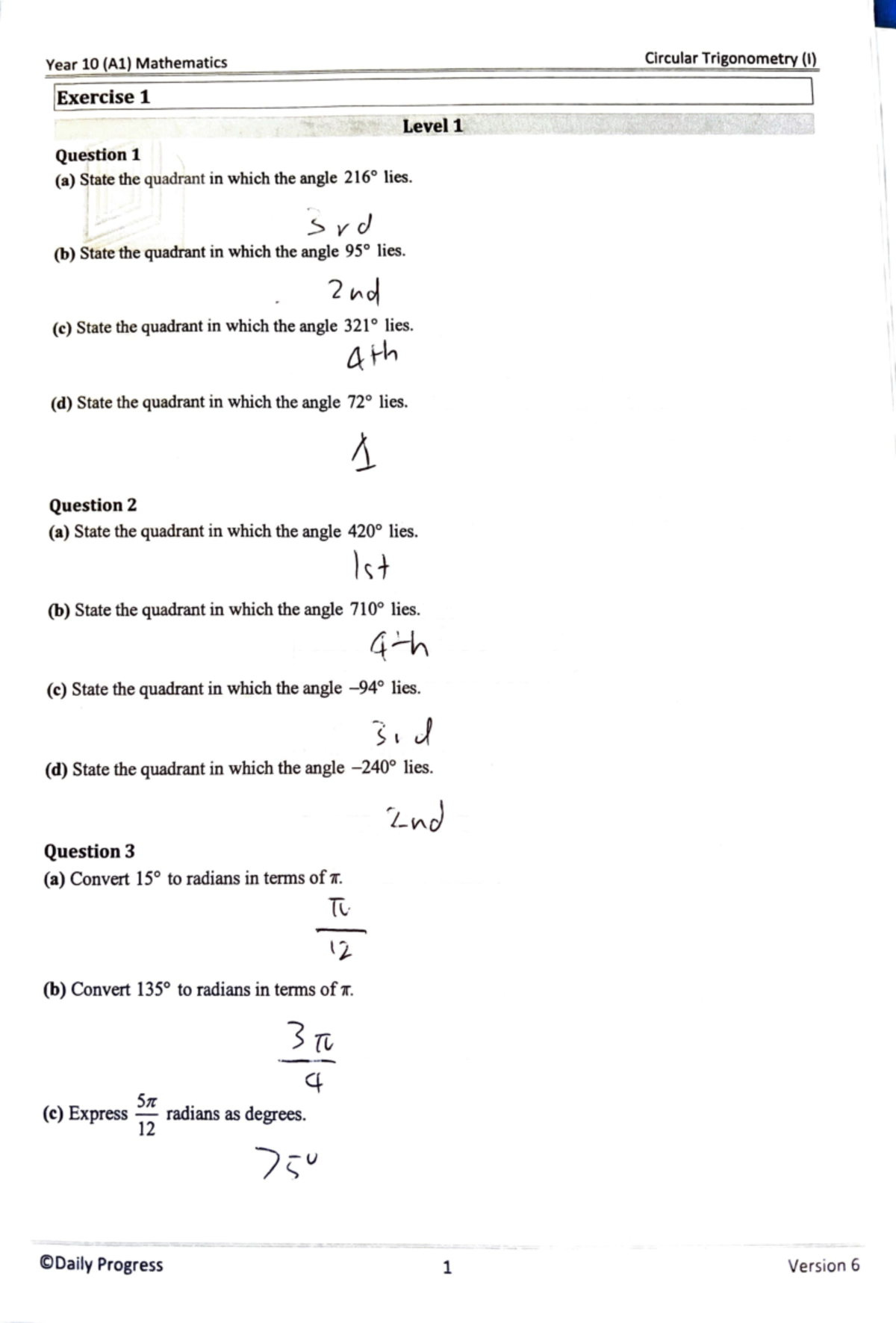 Adobe Scan 15 Feb 2022 - werwe - Year 10 (Al) Mathematics !Exercise 1 L ...