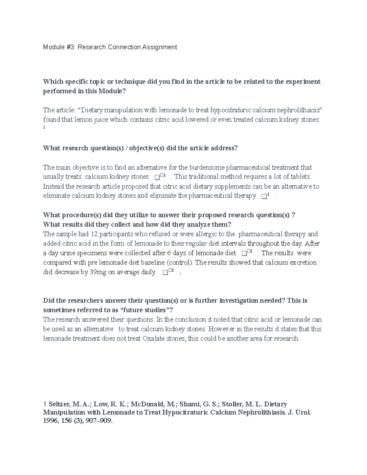 Module #3 Research Connection Assignment - Module #3: Research Connection Assignment Which ...