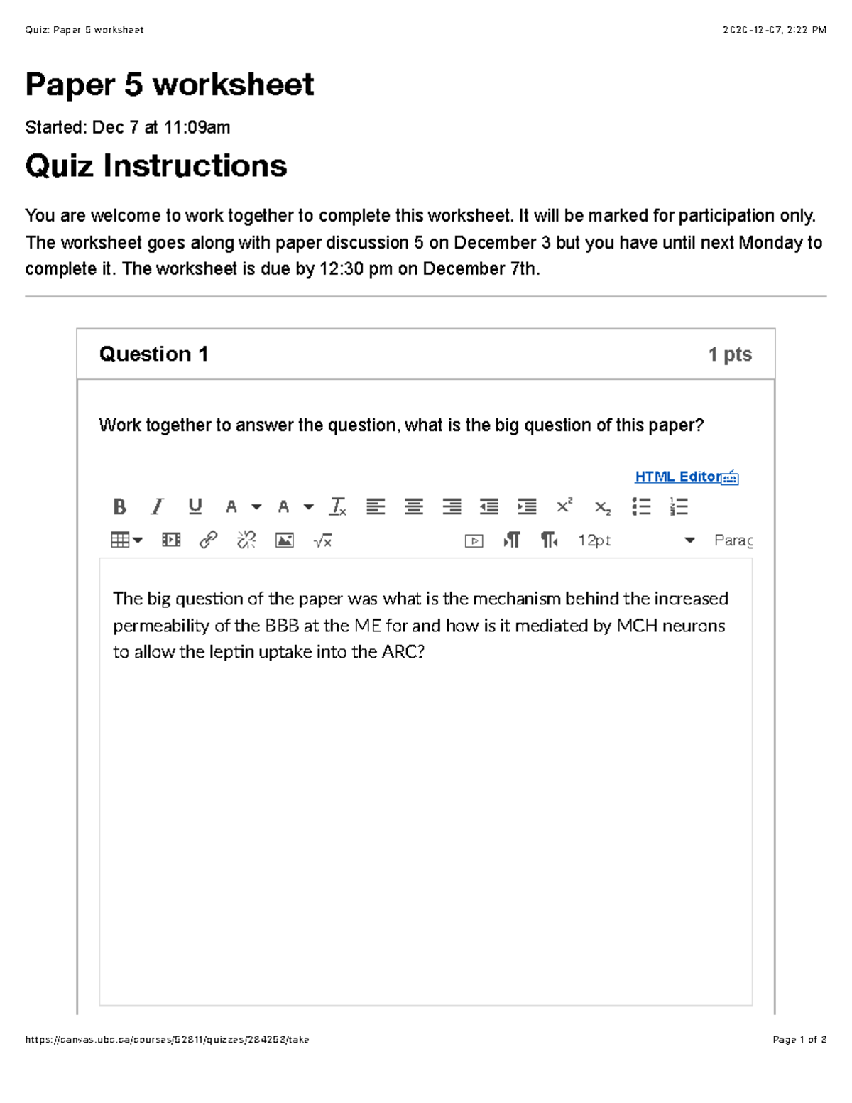 Quiz: Paper 5 worksheet - Quiz: Paper 5 worksheet 2020-12-07, 2:22 PM ...
