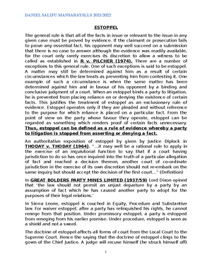 6 = LAW OF Evidence-1 - Lecture note - LAW OF EVIDENCE NOTE AND COURSE ...