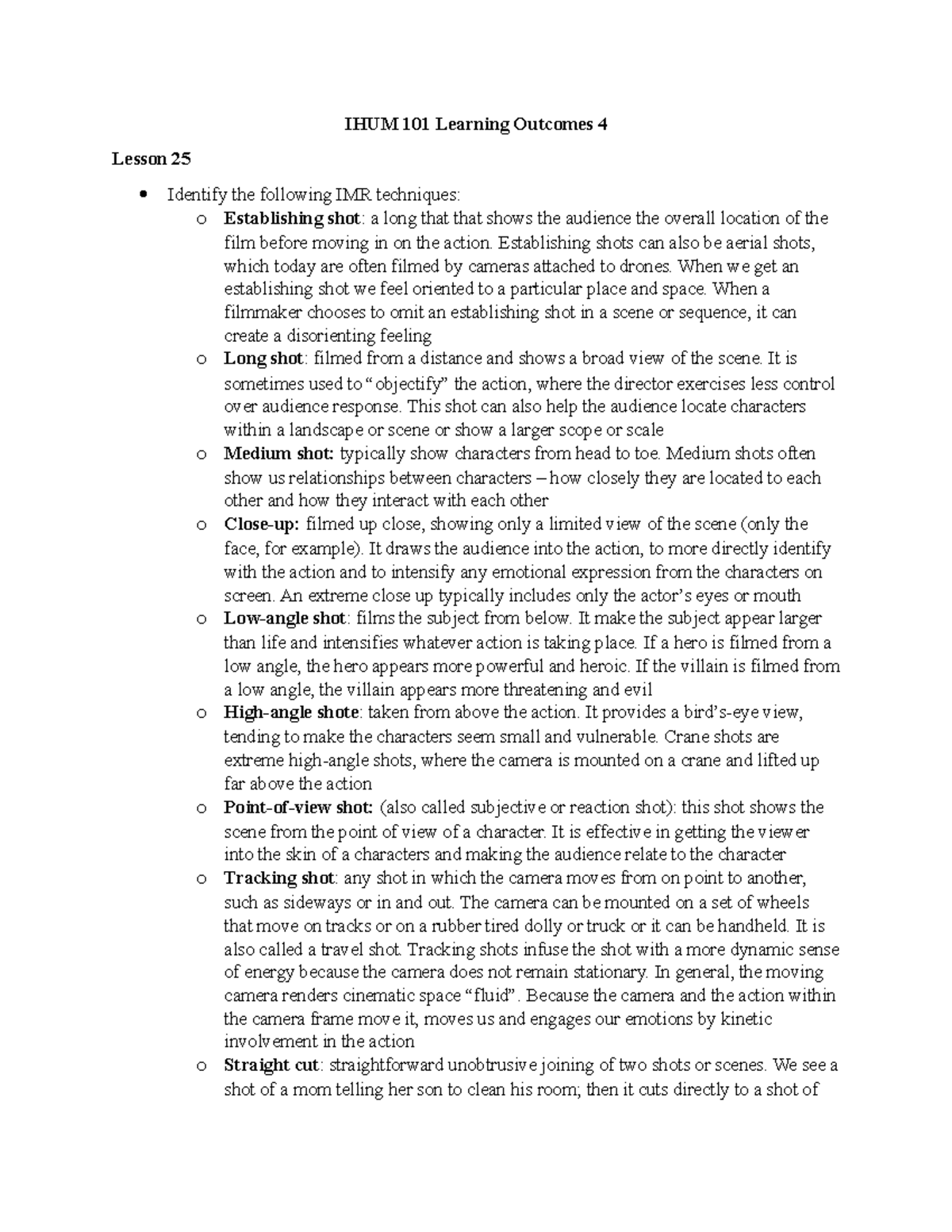 IHUM 101 Learning Outcomes 4 - IHUM 101 Learning Outcomes 4 Lesson 25 ...