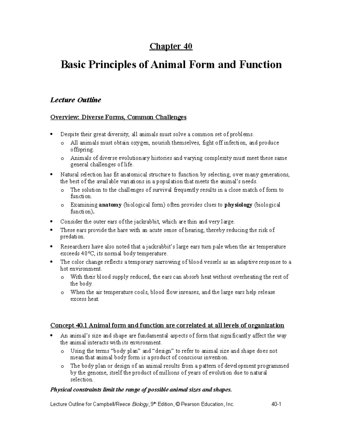 Chapter 40-Basic Principles of Animal Fo - o All animals must obtain ...