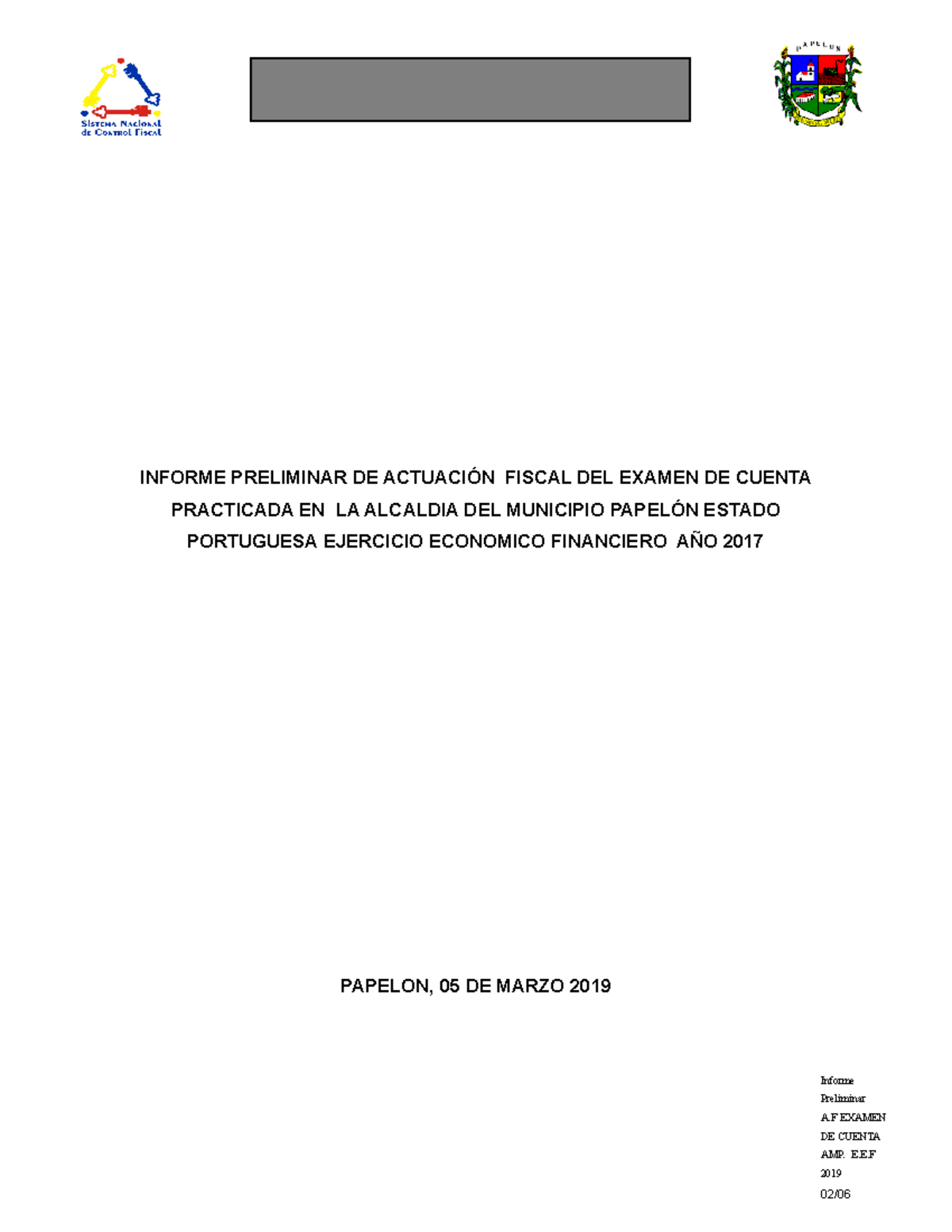 Informe Preliminar Exmamen DE LA Cuenta (1) (Autoguardado) - INFORME ...