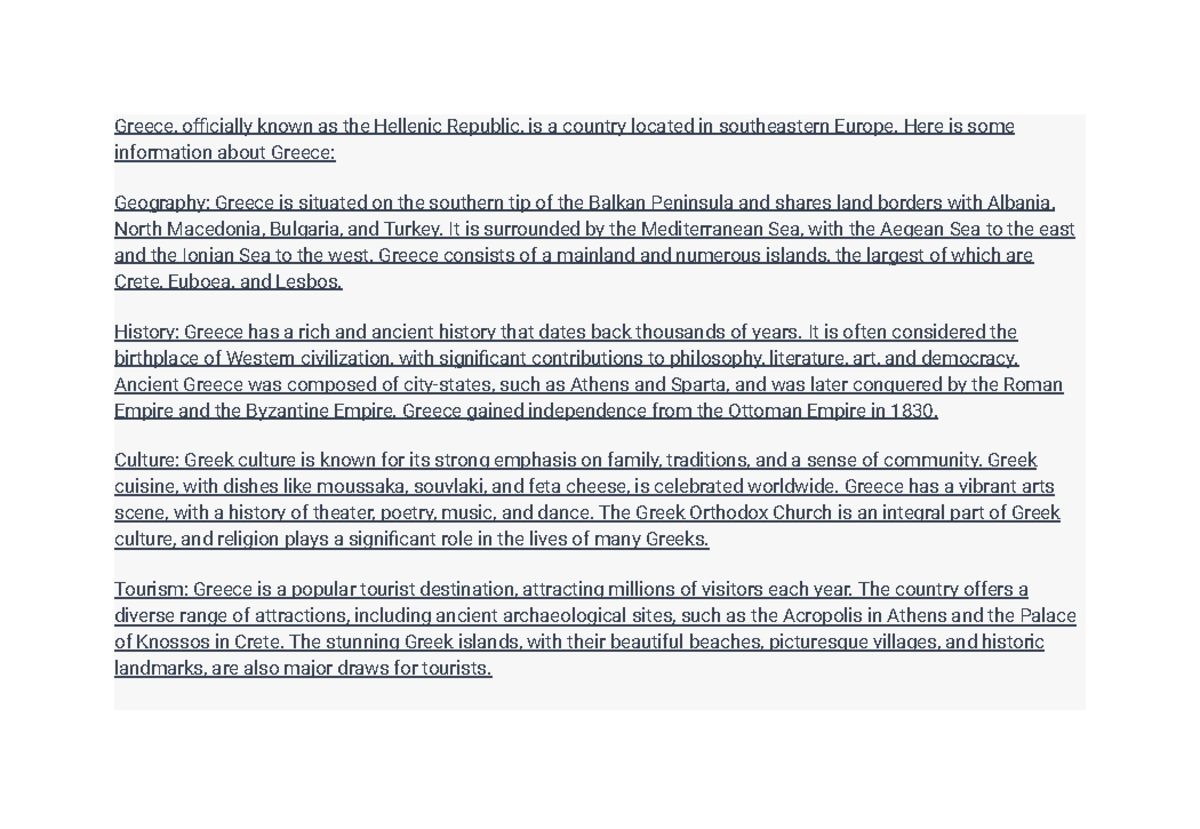 Greek notes - World War I, also known as the Great War, was a global ...