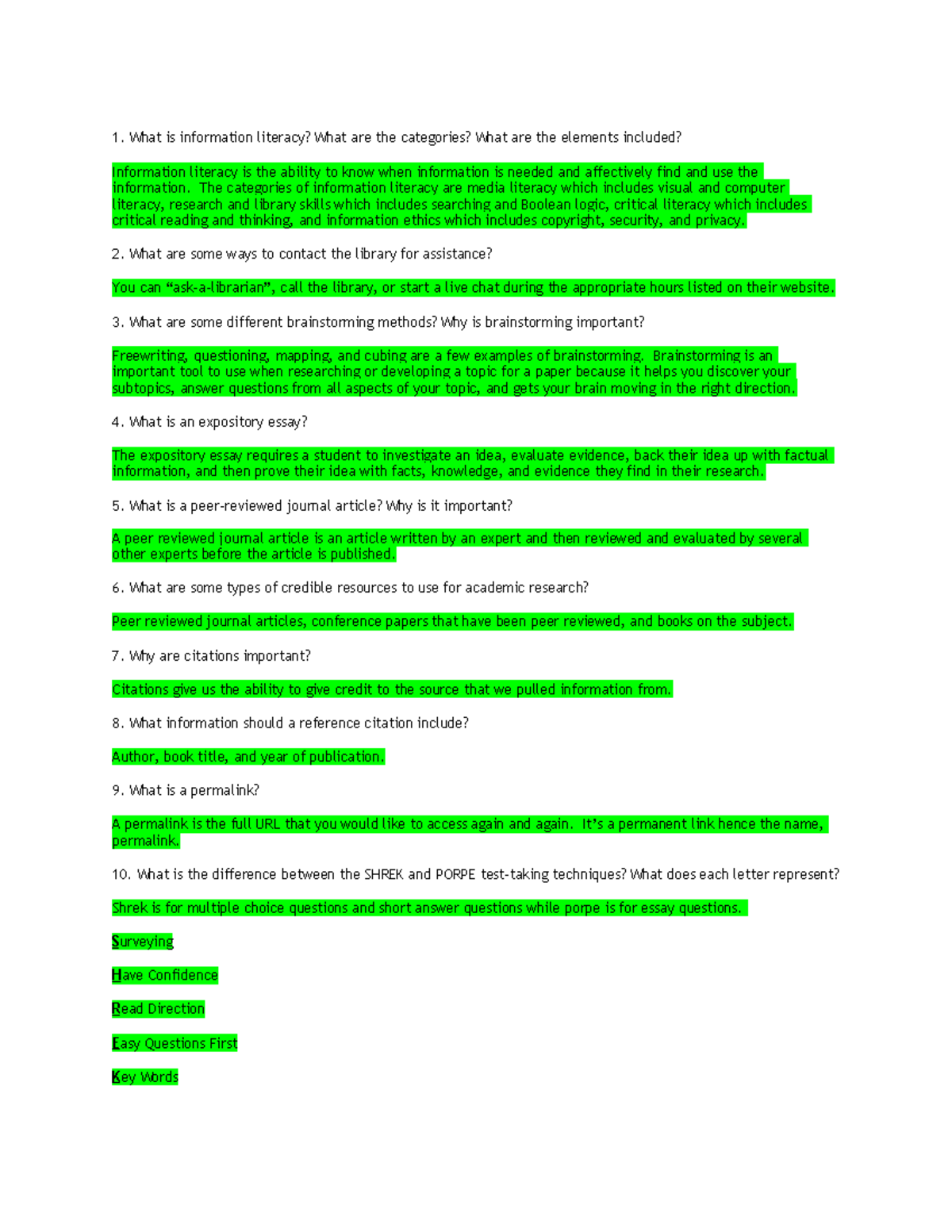 Topic 2 Quiz Study Guide - What is information literacy? What are the ...