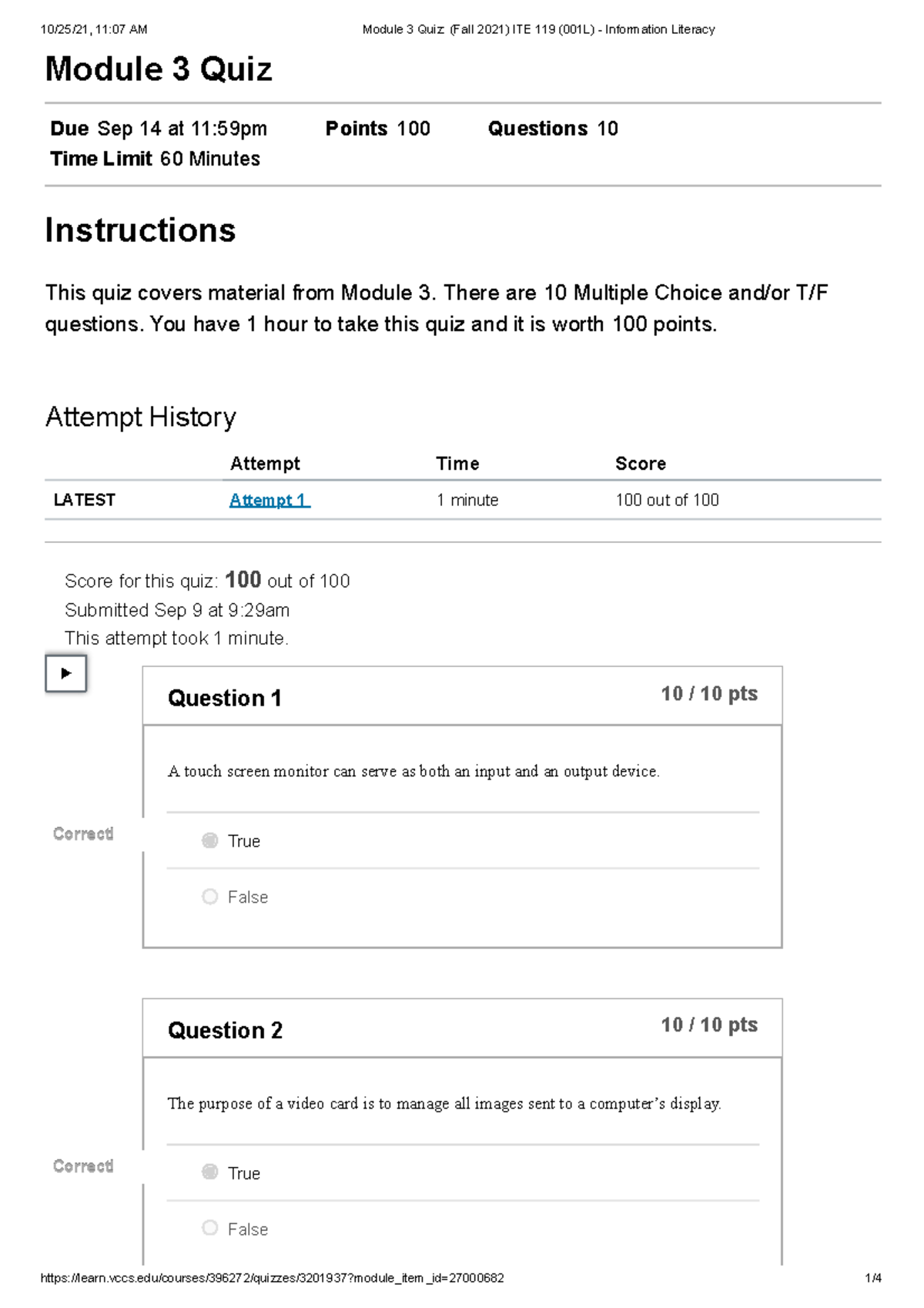 Module 3 Quiz (Fall 2021) ITE 119 (001L) - Information Literacy ...