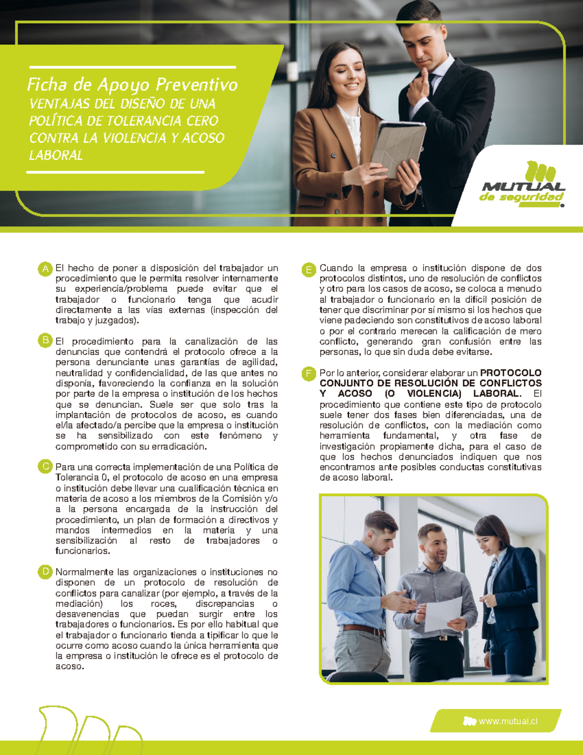 Ficha 4 Violencia Y Acoso Laboral - Ficha de Apoyo Preventivo VENTAJAS ...