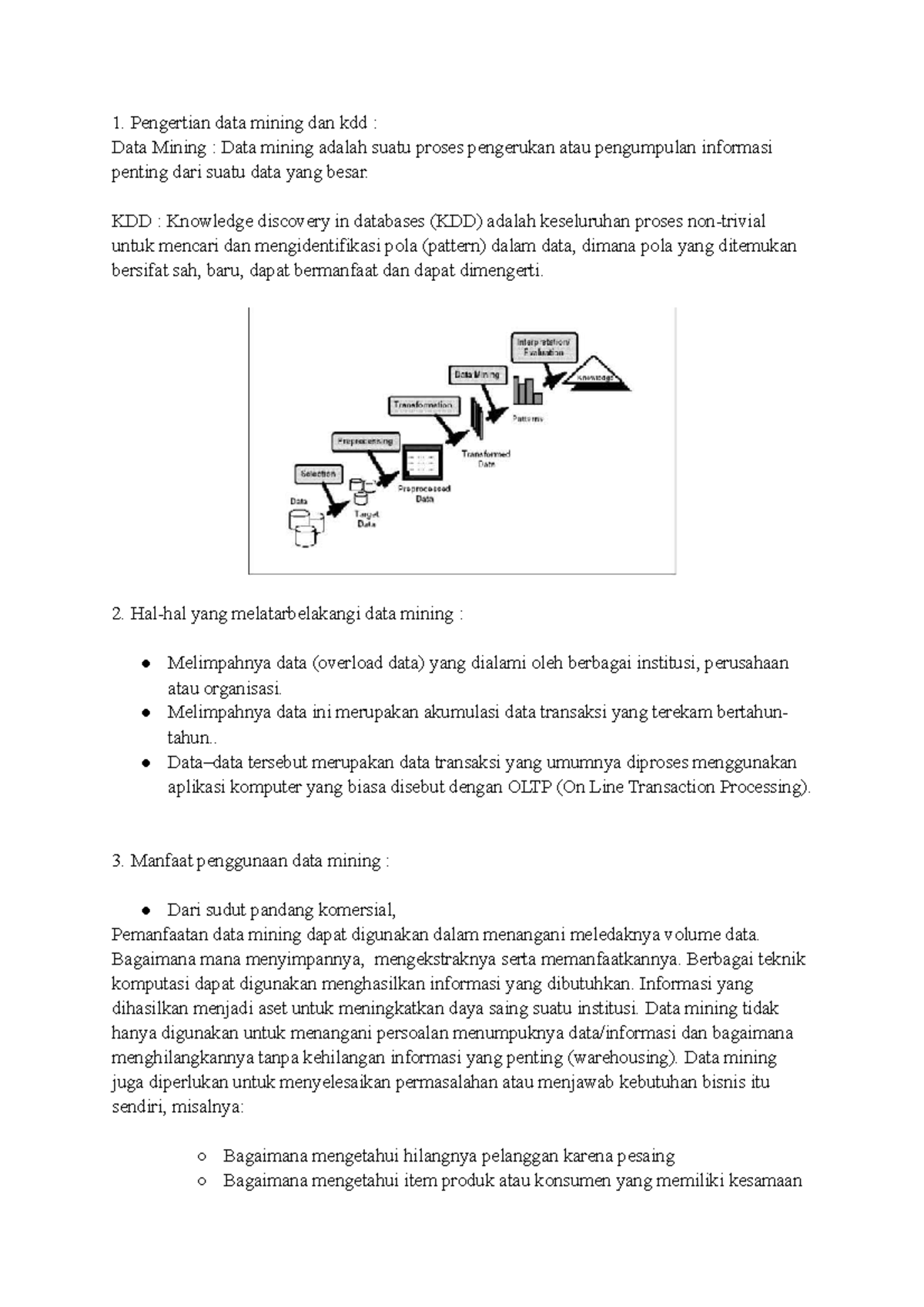 Task 01 - Introduction to Data Mining - Pengertian data mining dan kdd : Data Mining : Data ...