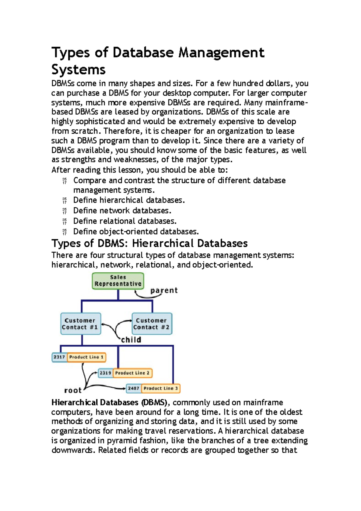 Types of Database Management Systems - Types of Database Management ...