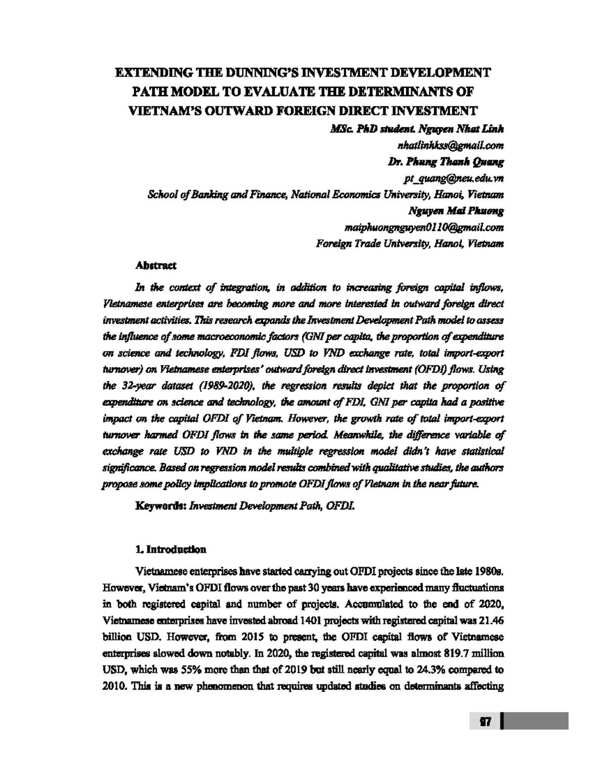 8.Extending The Dunning’s Investment Development Path Model To Evaluate ...