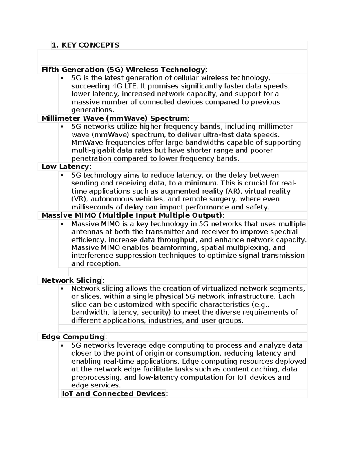 Activity 2 LYCEUM - 1. KEY CONCEPTS Fifth Generation (5G) Wireless ...