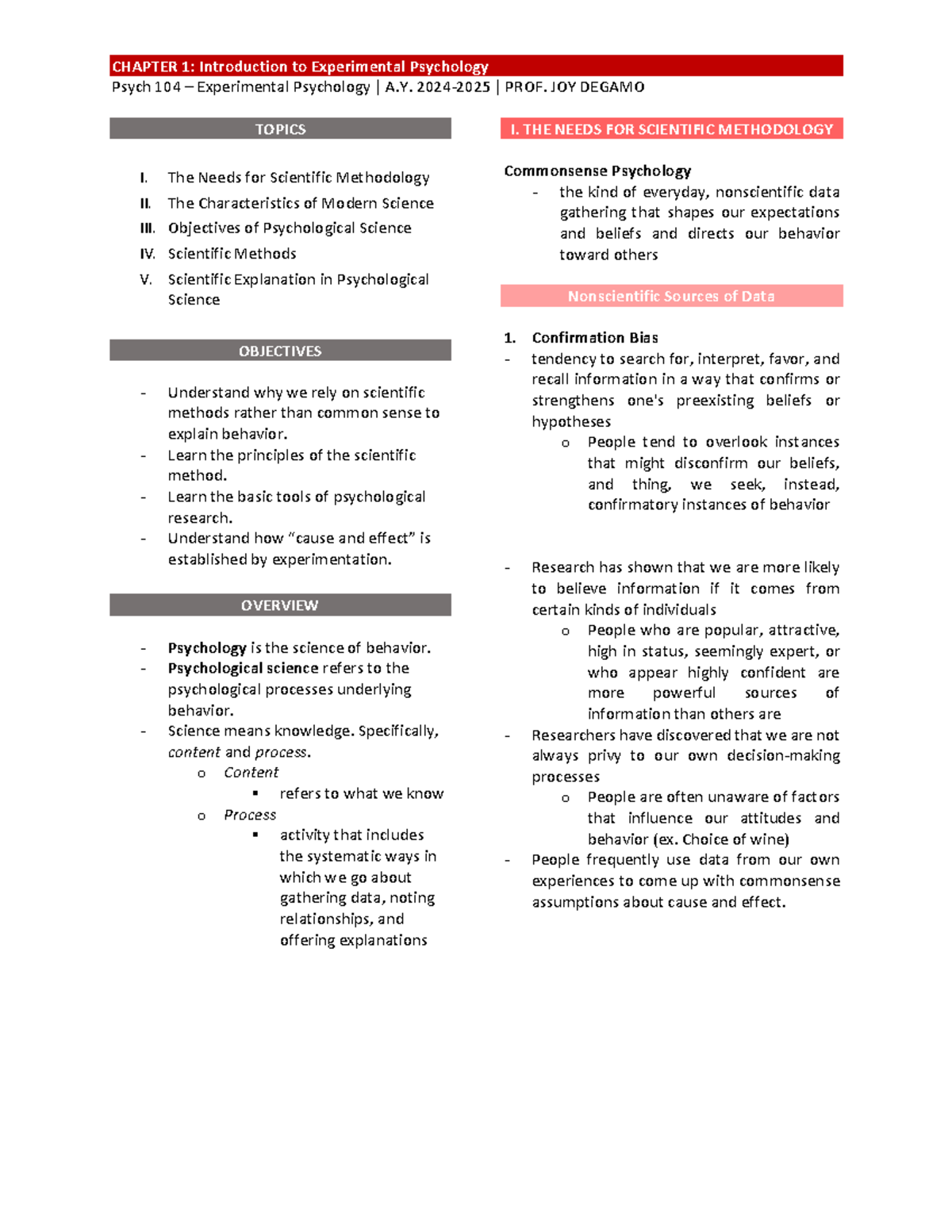 L1 - Psych 104 - asdfghnm - Psych 104 – Experimental Psychology | A ...