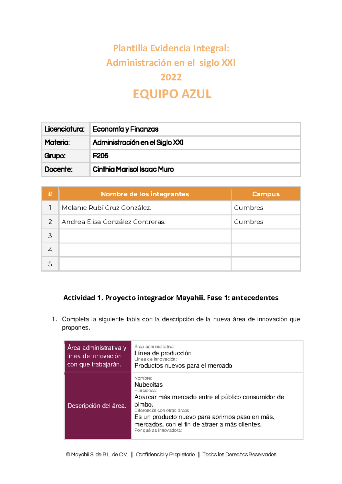 Equipo+AZUL+2 - plantilla mayahi - Plantilla Evidencia Integral ...
