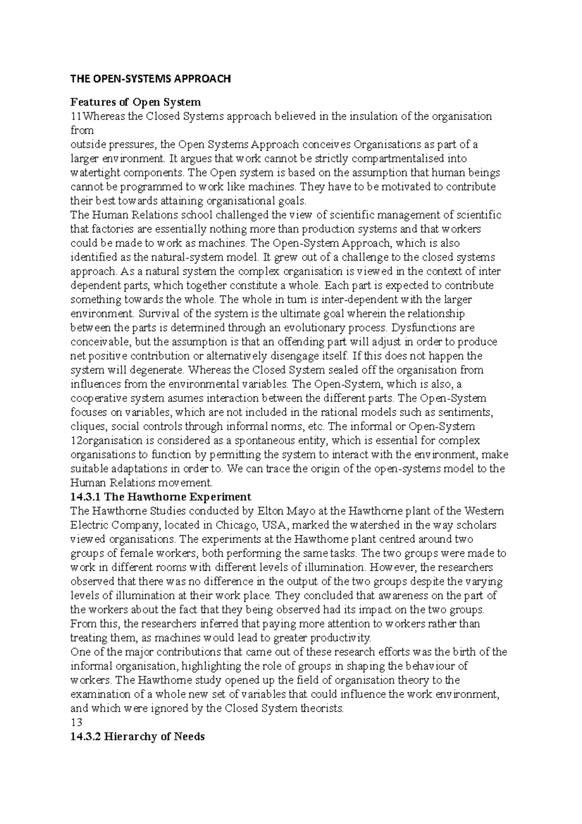 THE OPEN- Systems Approach - THE OPEN-SYSTEMS APPROACH Features of Open ...