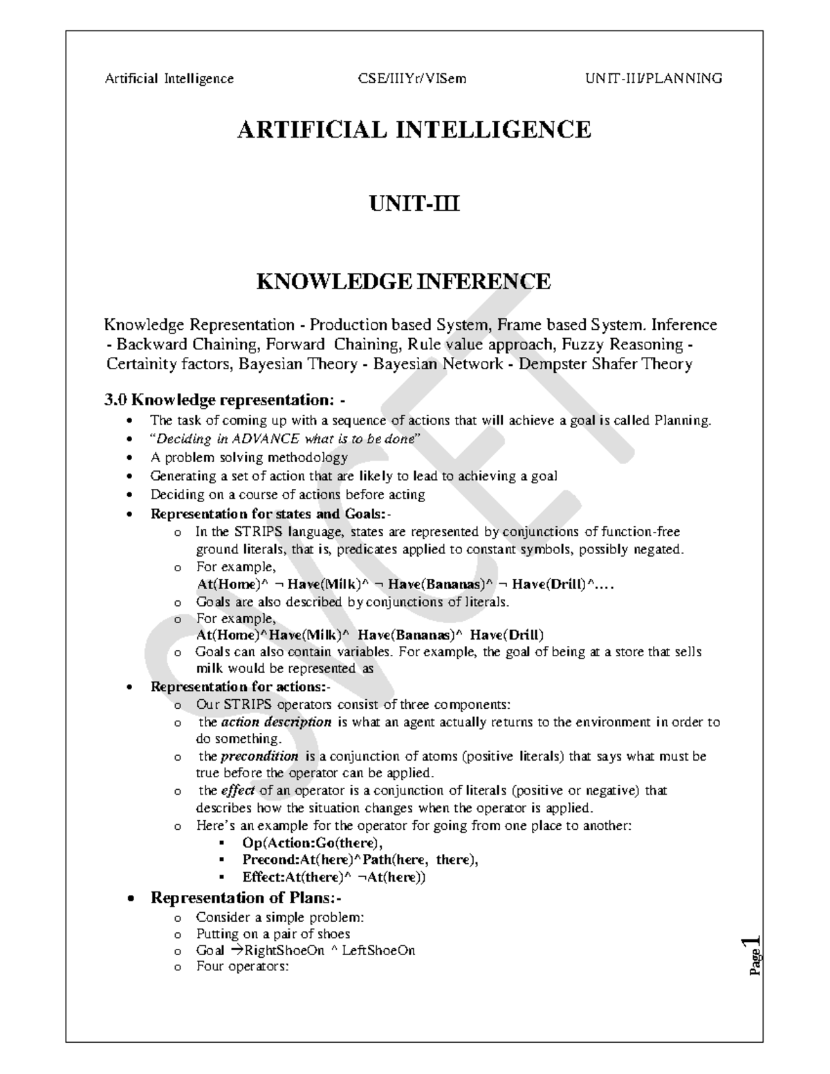 Artificial Intelligence - Inference Backward Chaining, Forward Chaining ...
