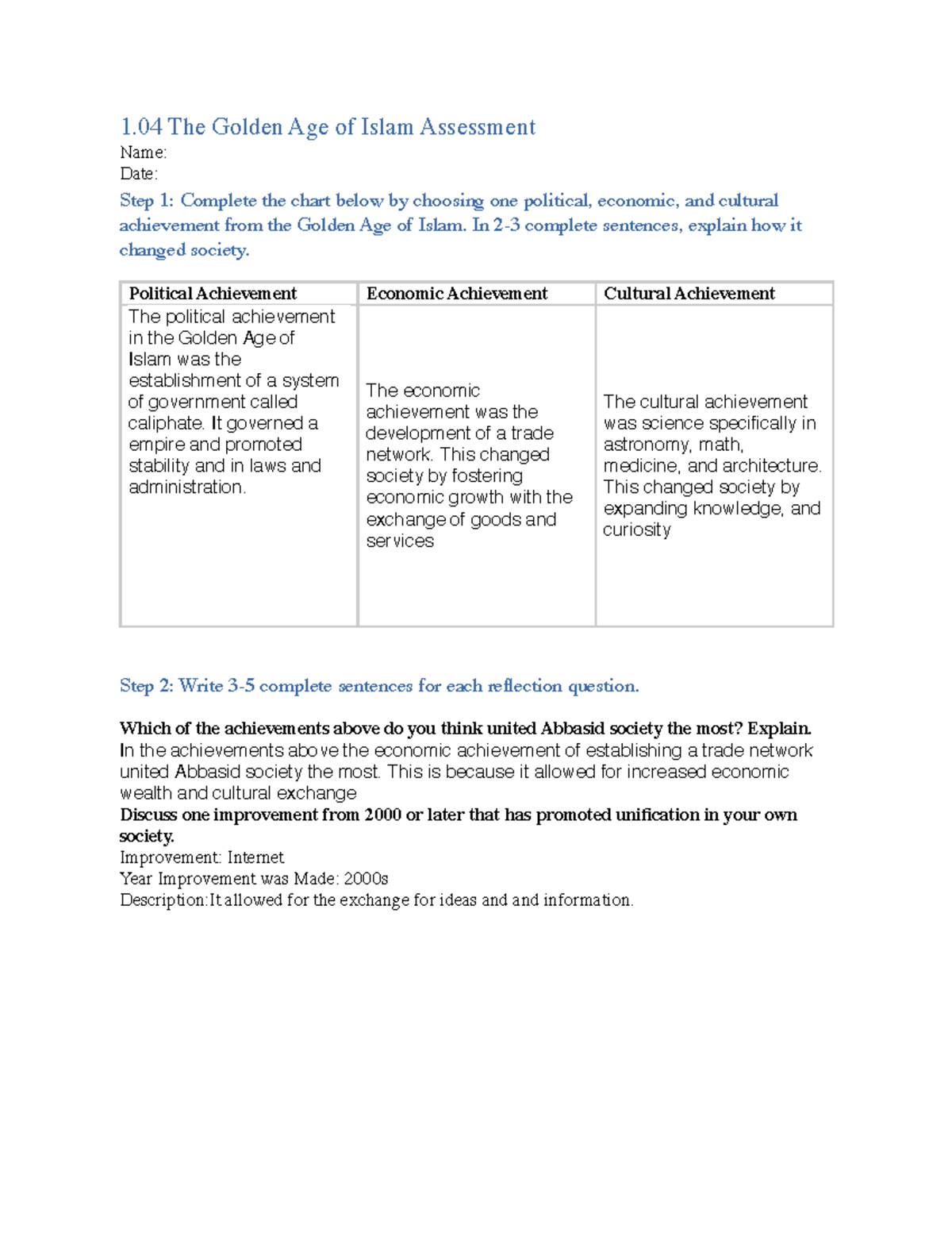 Golden age of islam wh Brad Magureanu - 1 The Golden Age of Islam ...