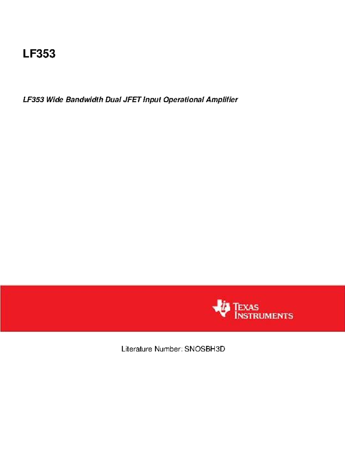 LF353 - sdasfsg - LF LF353 Wide Bandwidth Dual JFET Input Operational Amplifier Literature ...
