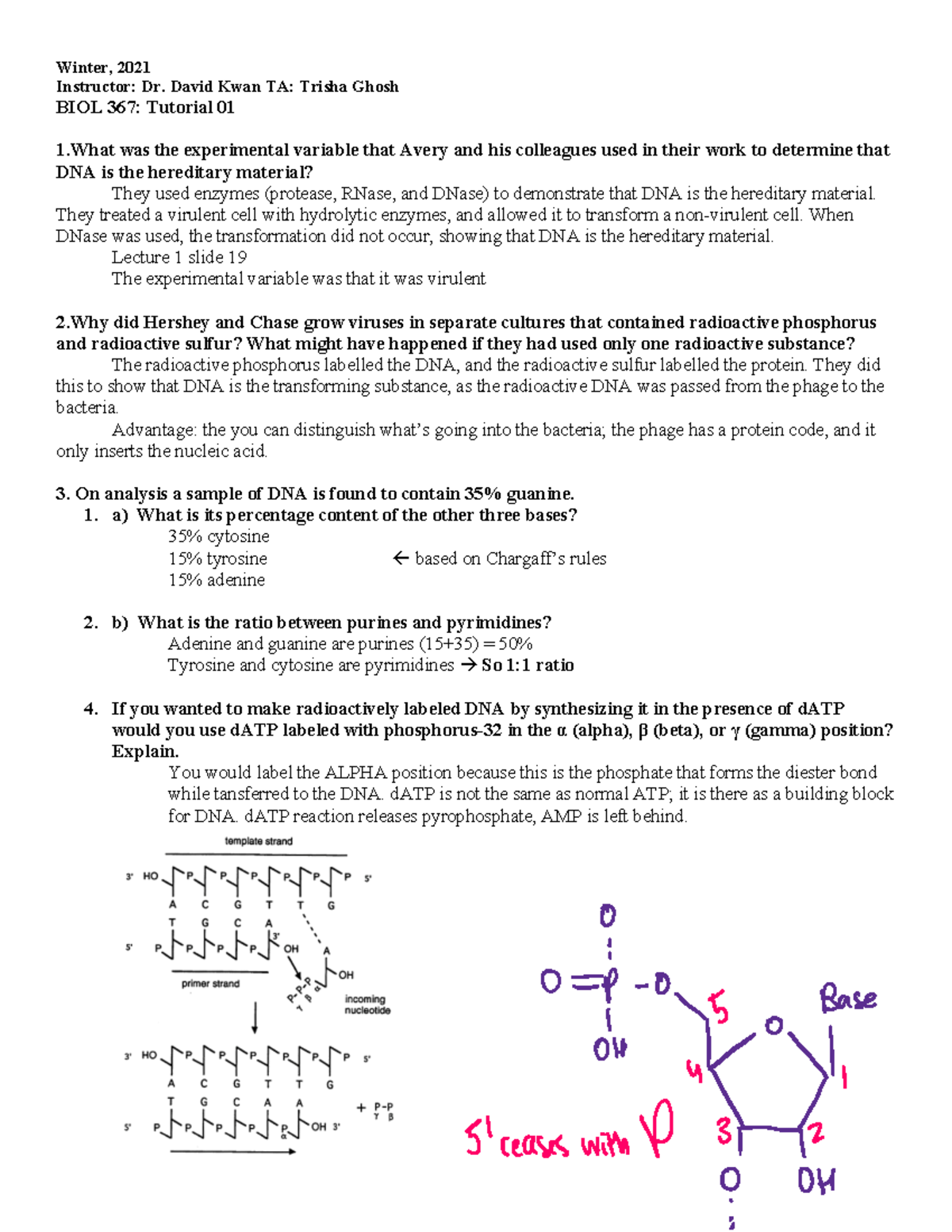 BIOL367 tutorial 1 - Winter, 2021 Instructor: Dr. David Kwan TA: Trisha ...