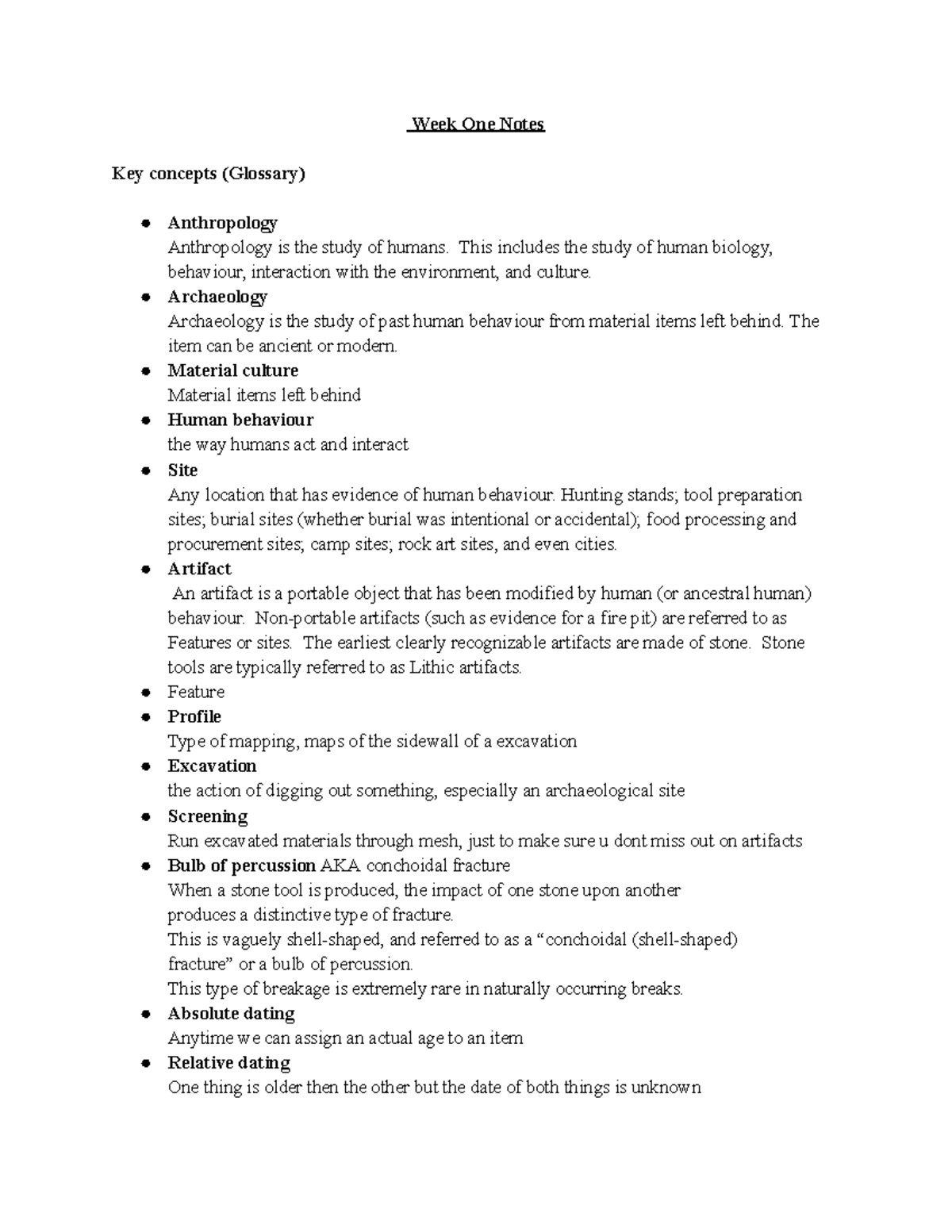 ARCH 100 week one notes - n/a - Week One Notes Key concepts (Glossary ...