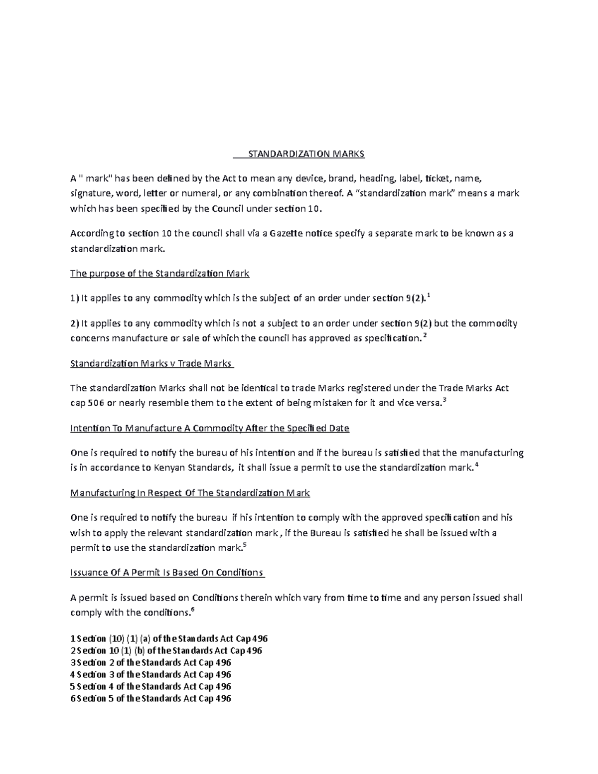 Albert Nyamokami - STANDARDIZATION MARKS A " mark" has been defined by ...