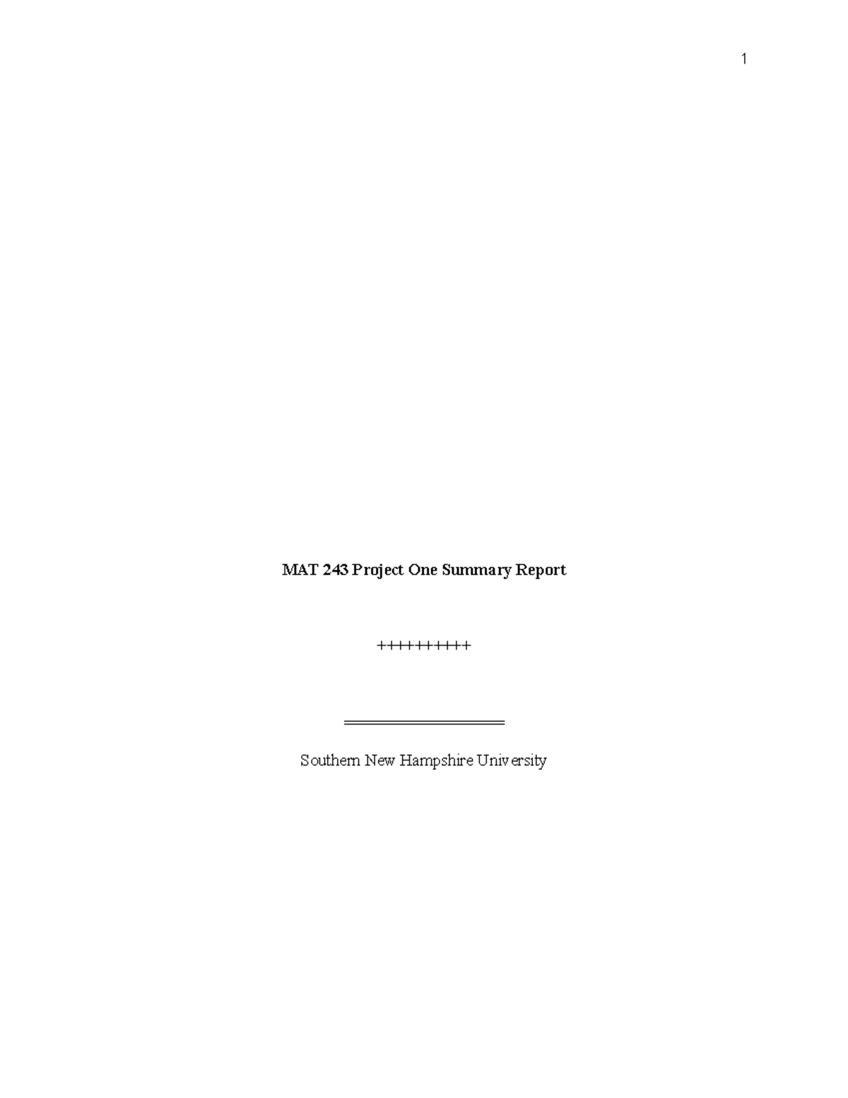 MAT 243 Project One Summary Report - MAT243 - SNHU - Studocu