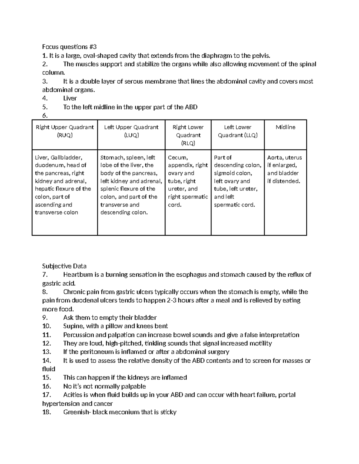 Focus questions #3 - Focus questions 1. It is a large, oval-shaped ...