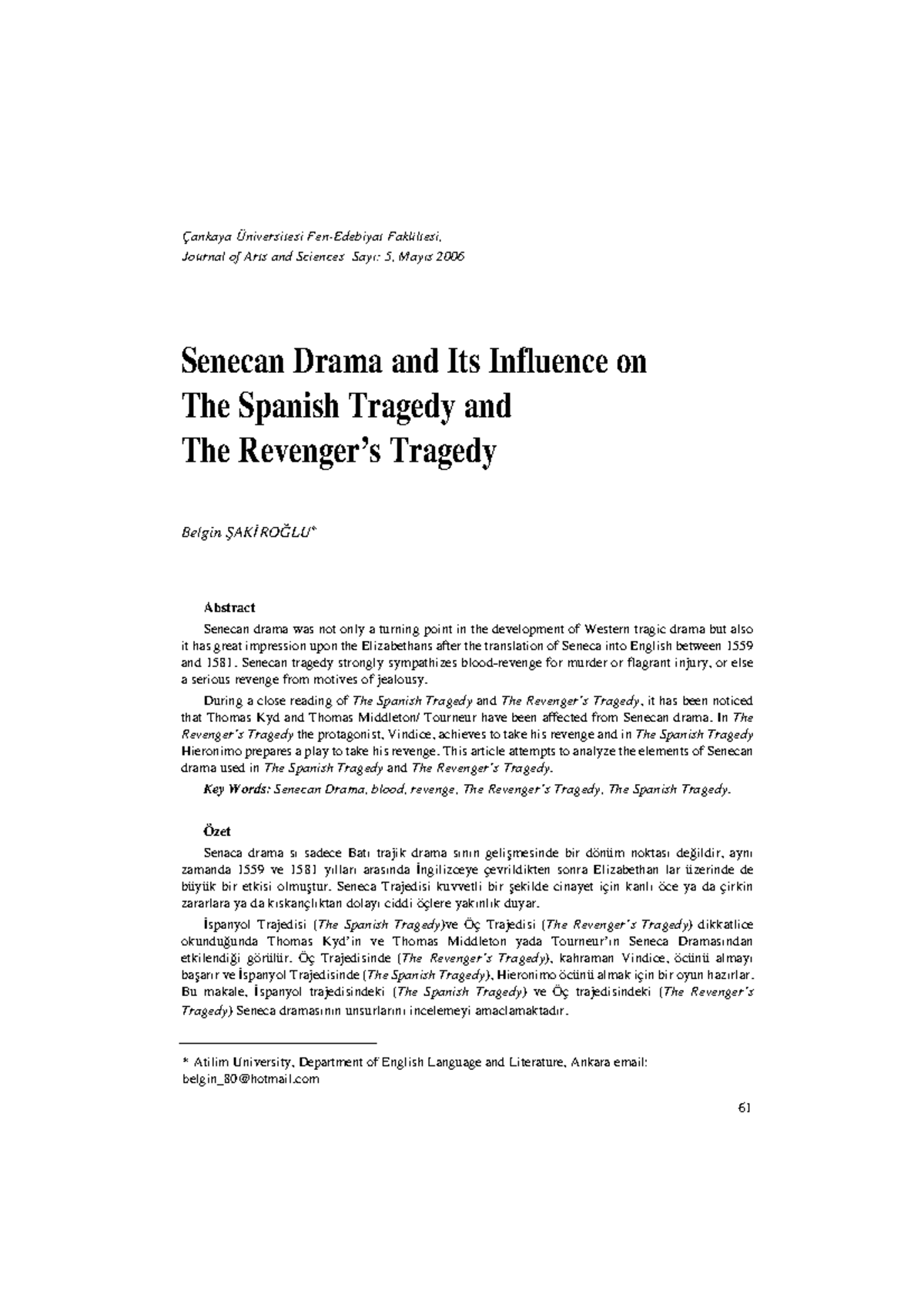 Senecan Drama and Its Influence on The Spanish Tragedy and The Revenger ...