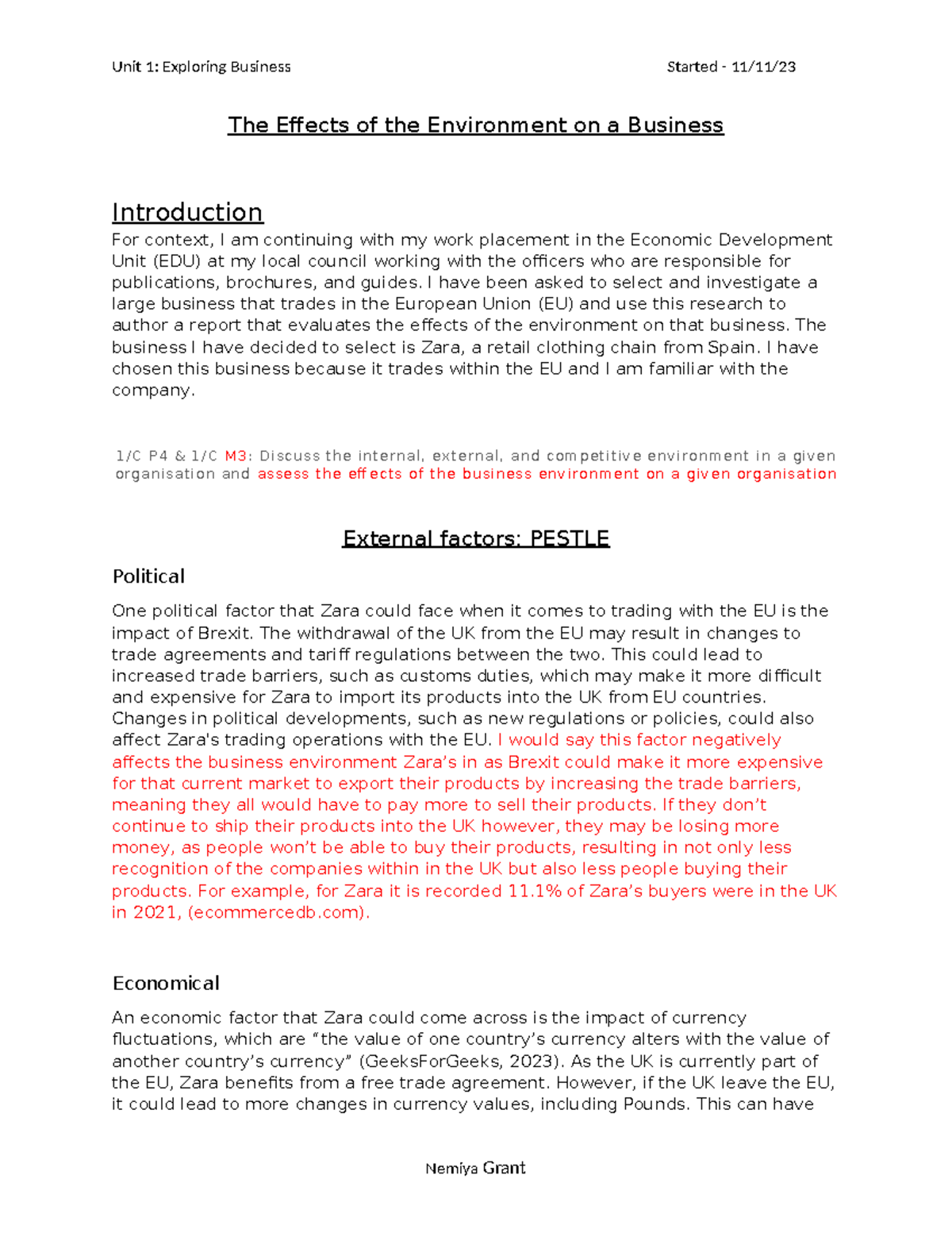 Assignment 2 Mihaela Uni1 Exploring Businesses - Copy - The Effects of ...