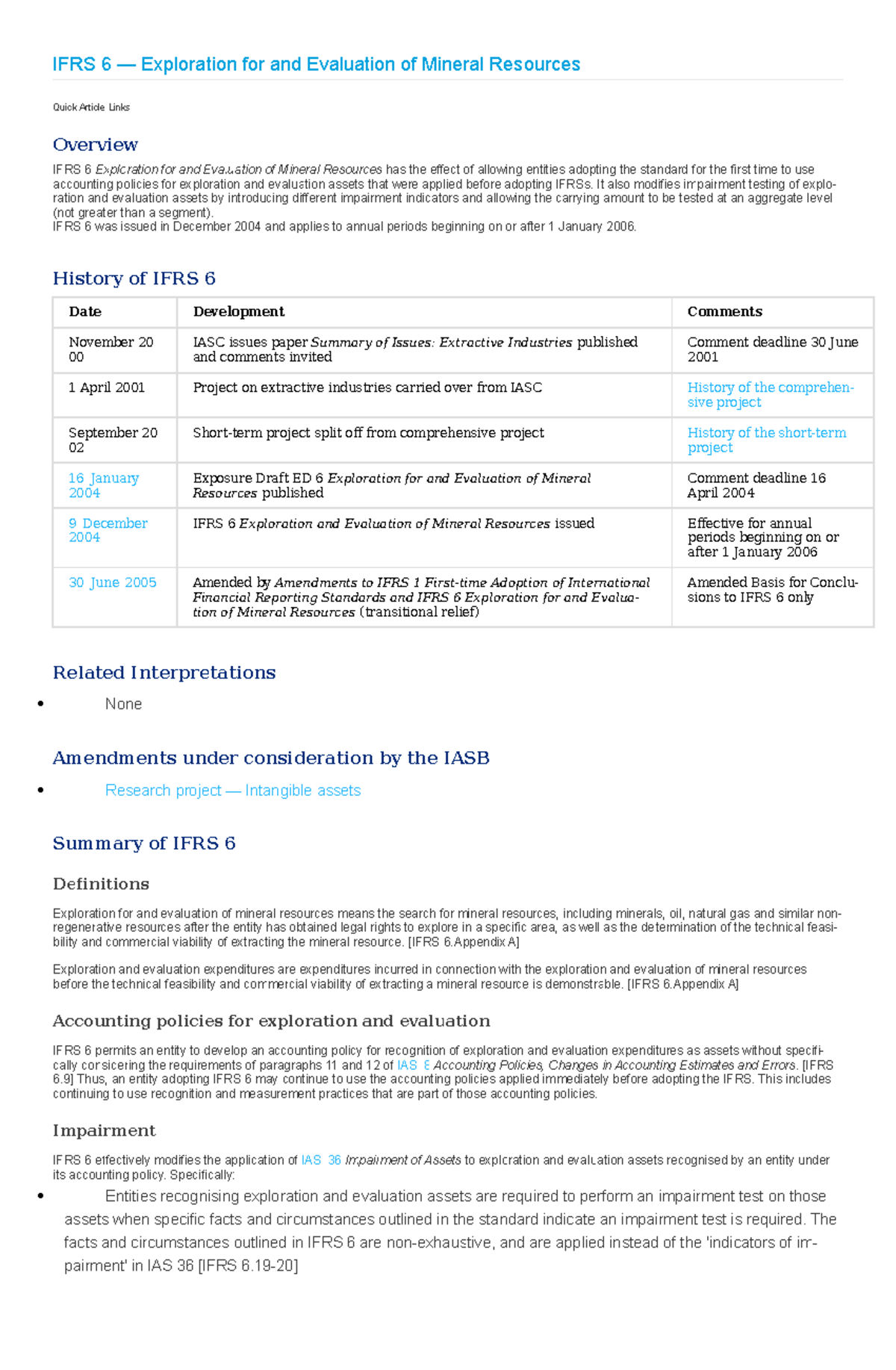 IFRS-6 - This contains the information under IFRS-6 - IFRS 6 ...