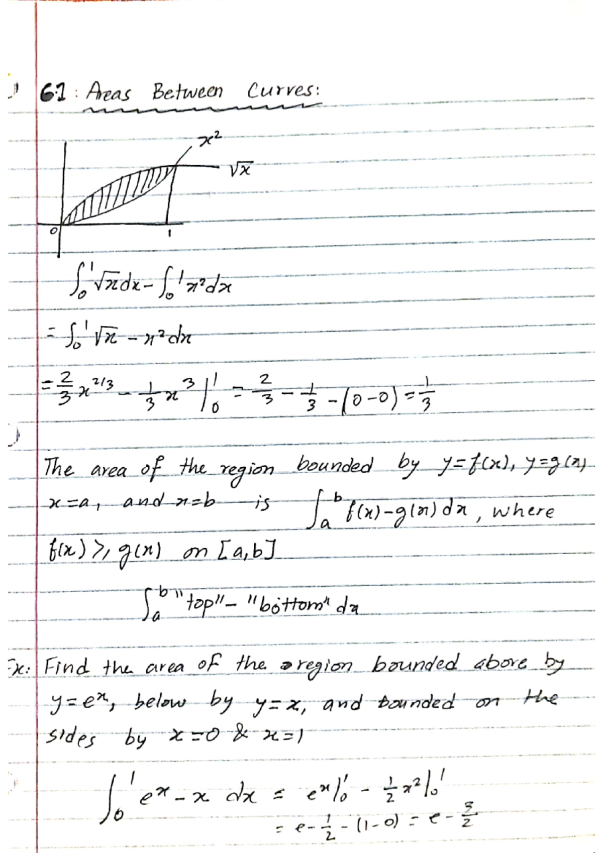 Areas Between Curves - MTH 151 - Studocu