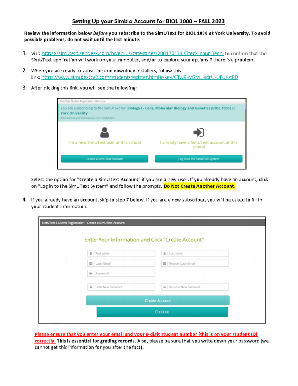 Simbio instructions Fall 2023 - Setting Up your Simbio Account for BIOL ...