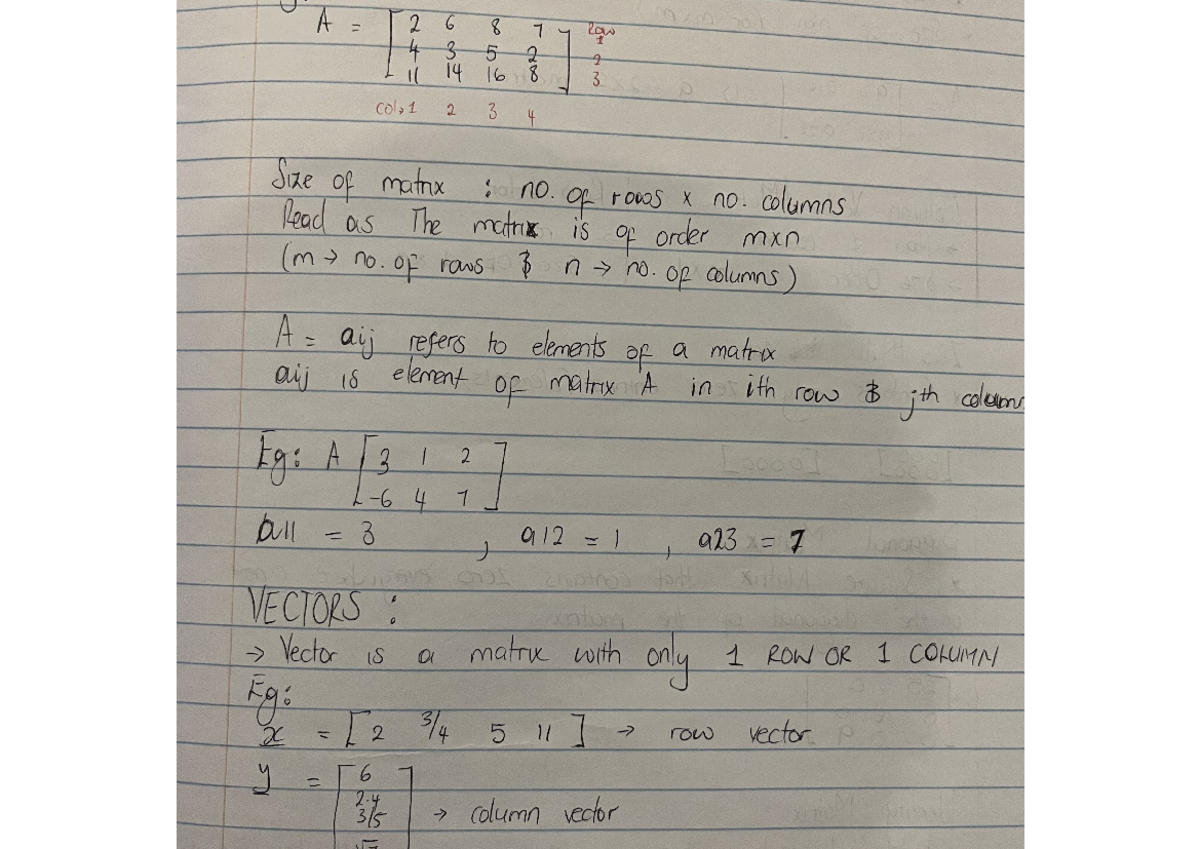 Matrices - APPM1030A - Studocu