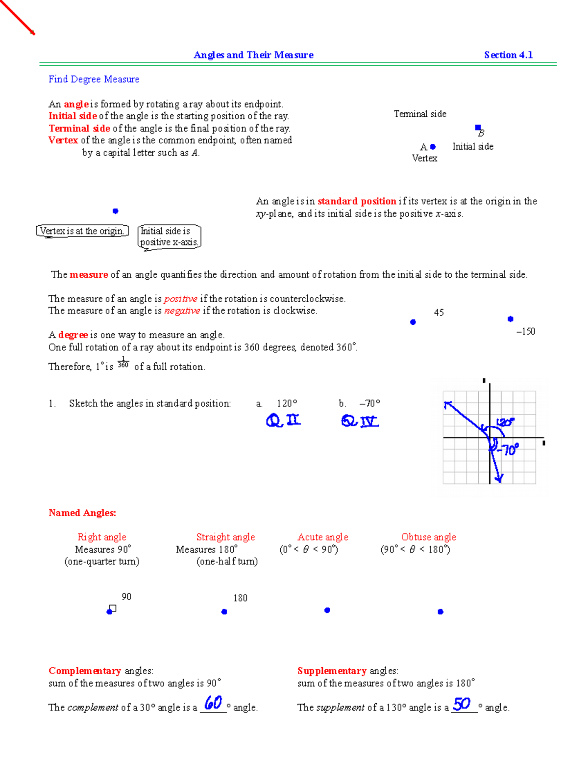 PC LEC 4.1 Solutions - Lecture notes 4.1 - Initial side Terminal side ...
