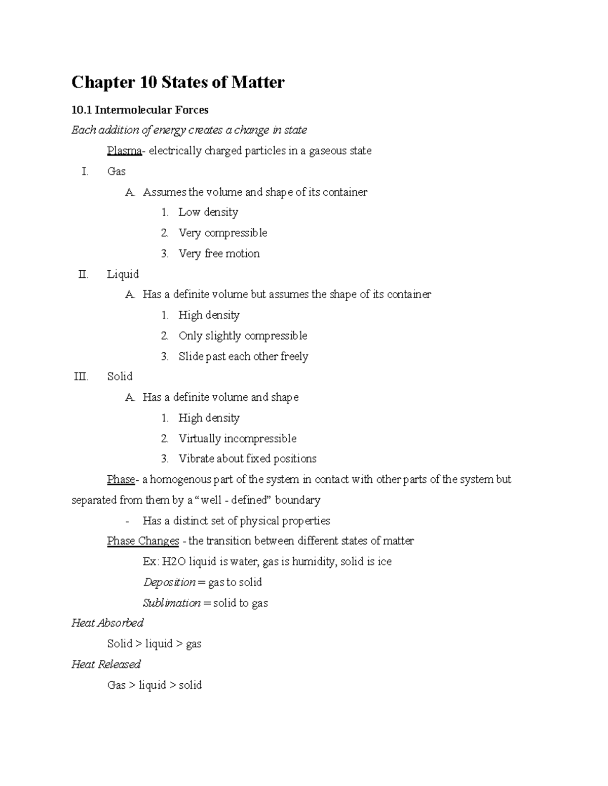 CHM1046 States of Matter - Chapter 10 States of Matter 10 ...