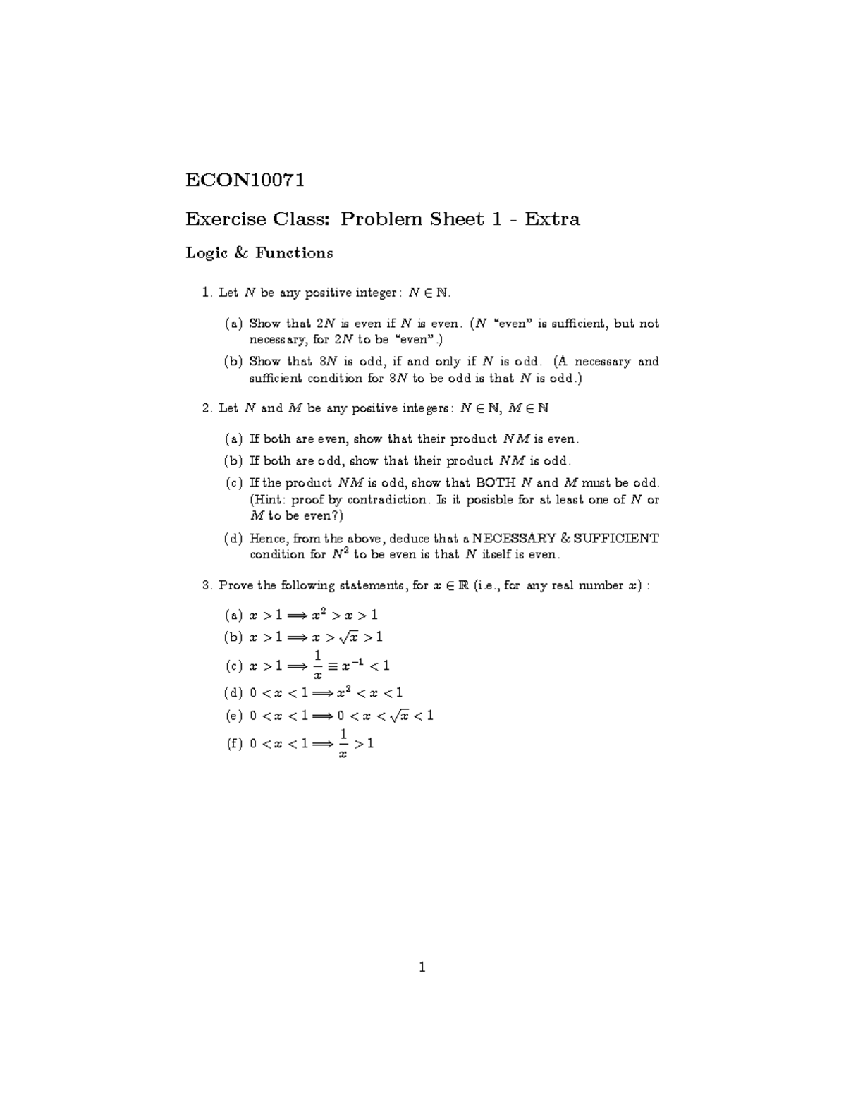 Tutorial work - extra pass schemes 1-3 - ECON Exercise Class: Problem ...