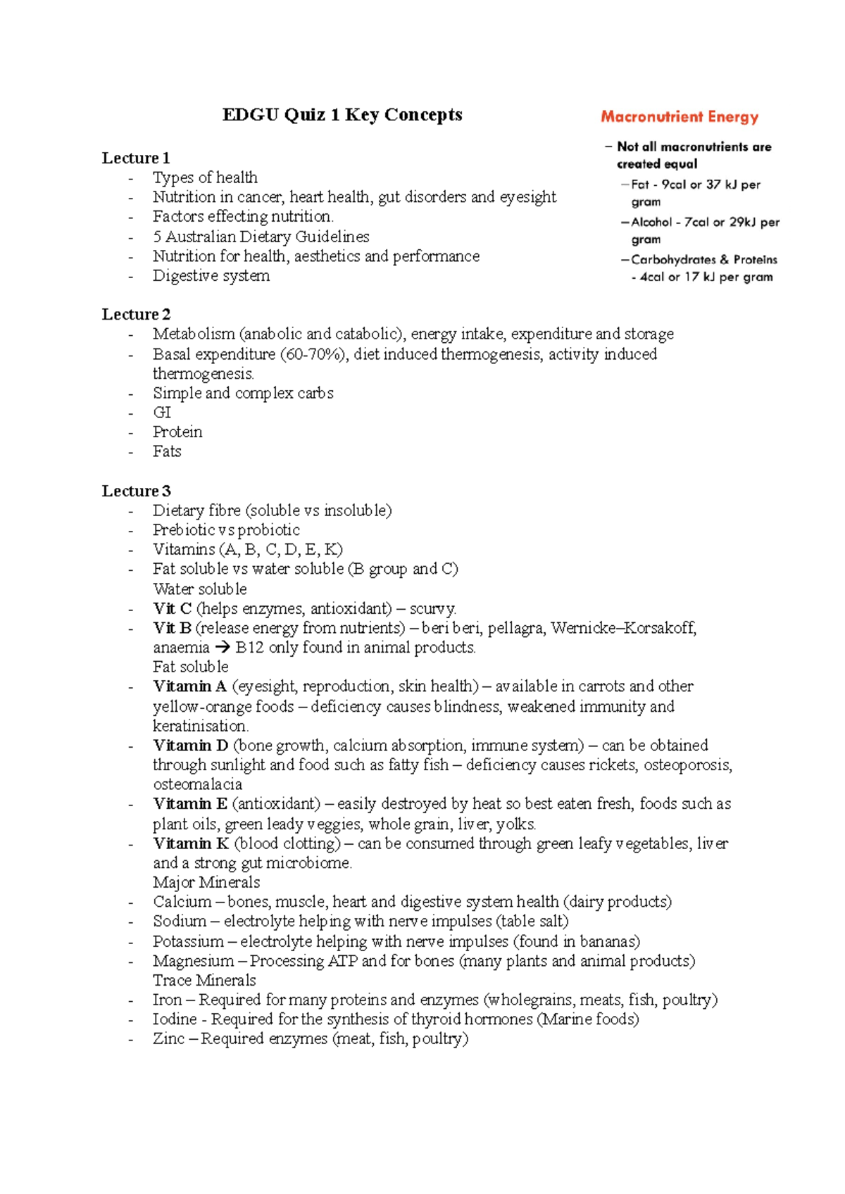 EDGU Quiz 1 Key Concepts - EDGU Quiz 1 Key Concepts Lecture 1 - Types ...