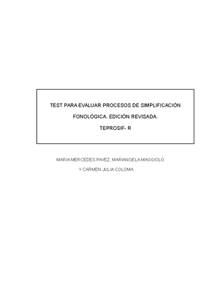 Protocolo Tecal - silaba inicial - TEST DE COMPRENSIÓN AUDITIVA DE ...