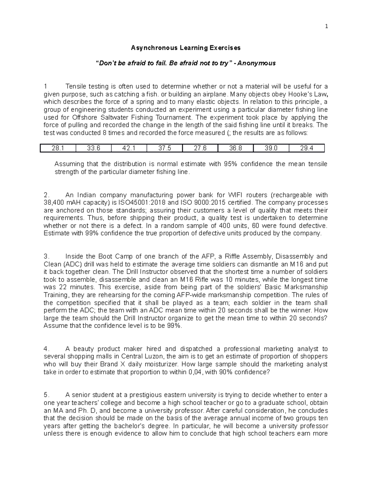 MS502-Asynchronous-MSG - 1 Asynchronous Learning Exercises “Don’t be afraid to fail. Be afraid ...