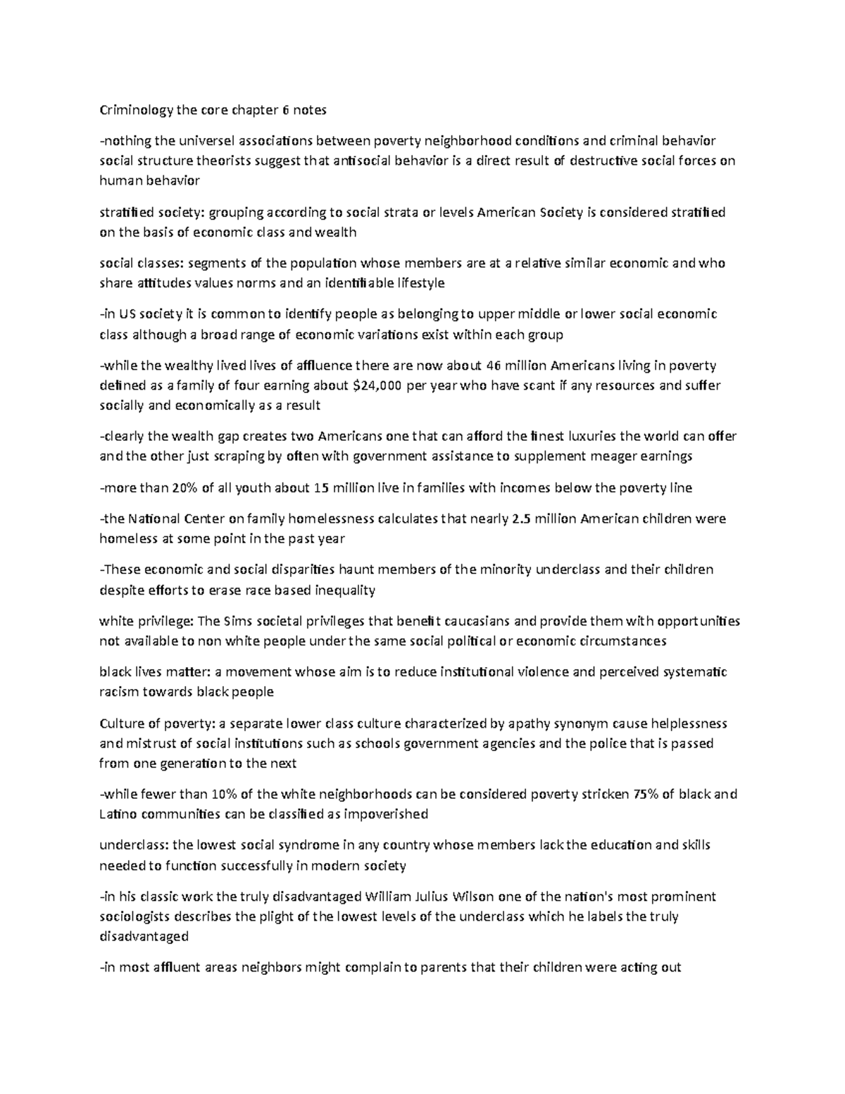 Criminology the core chapter 6 notes - Studocu