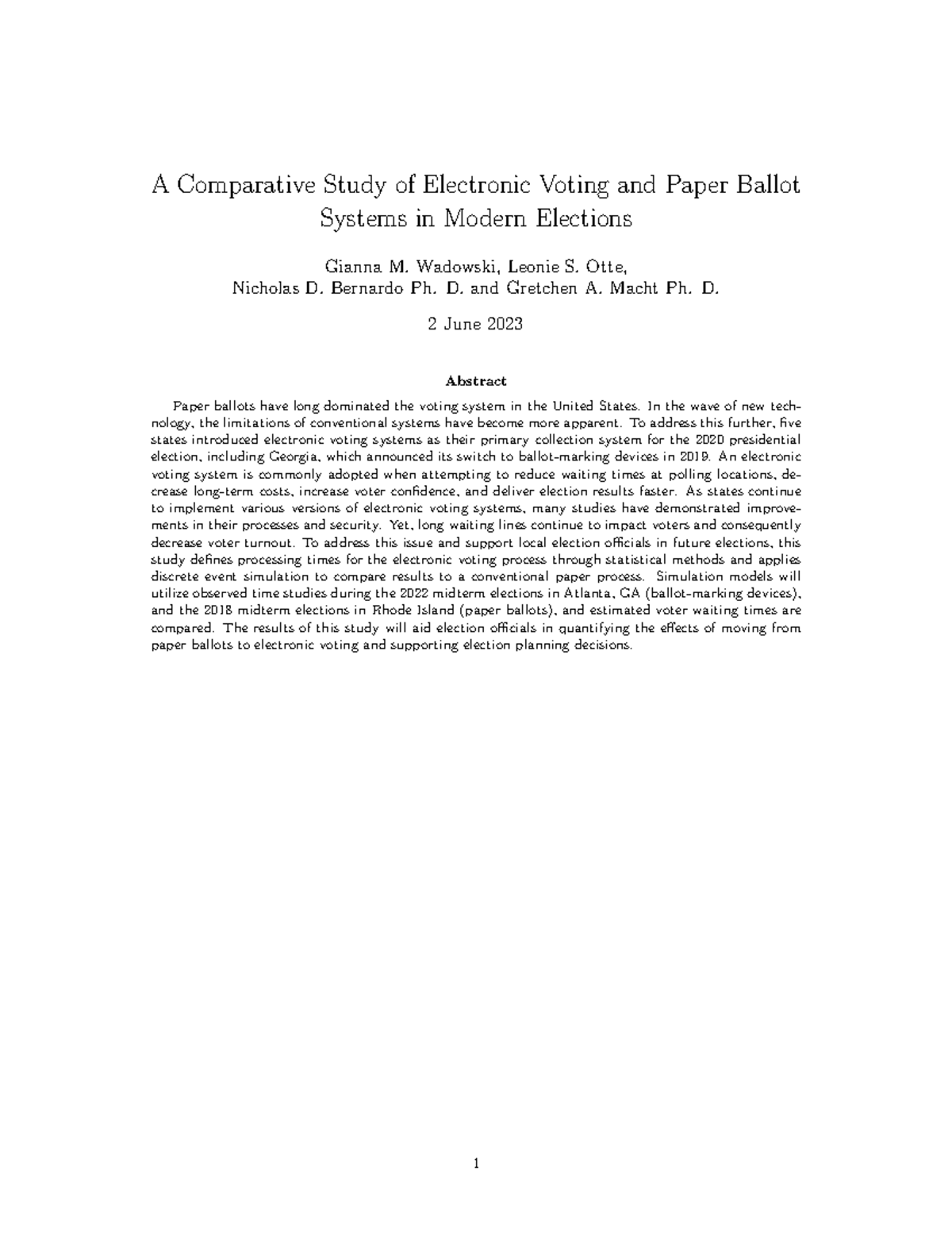 A comparative study of electronic voting and paper ballot systems in ...