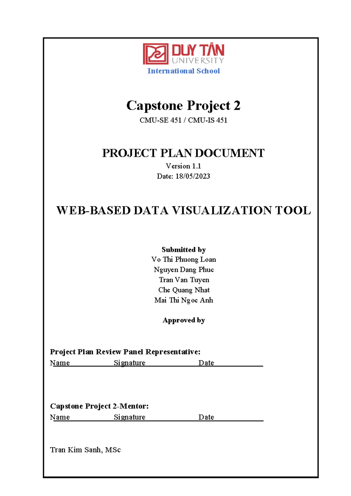 2. C2SE.12 Project Plan DVT - International School Capstone Project 2 CMU-SE 451 / CMU-IS 451 ...