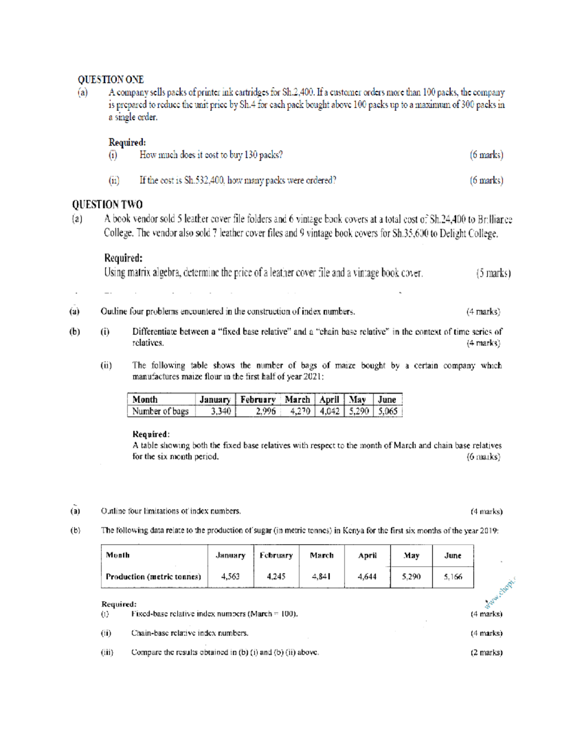 Bms index number - BUSINESS STATISTICS II - Studocu