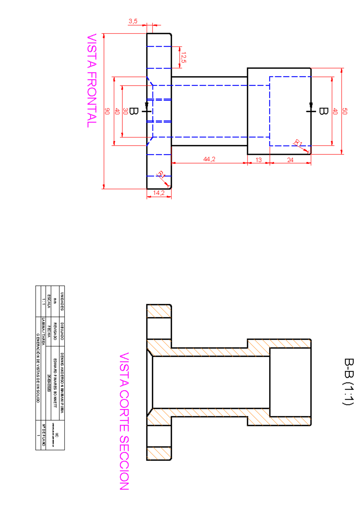 Drawing 1-Layout 3 - Dibujo para ingeniería - B B B-B (1:1) UNIDADES ...