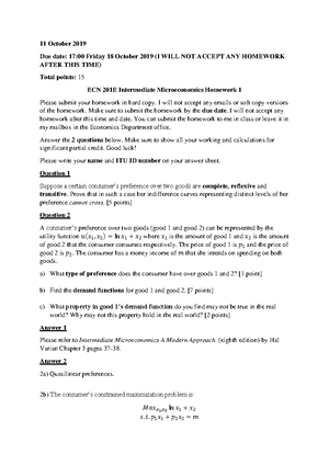 Ch02 - Intermediate microeconomics practice - Chapter 2 The Basics of Supply and Demand ...