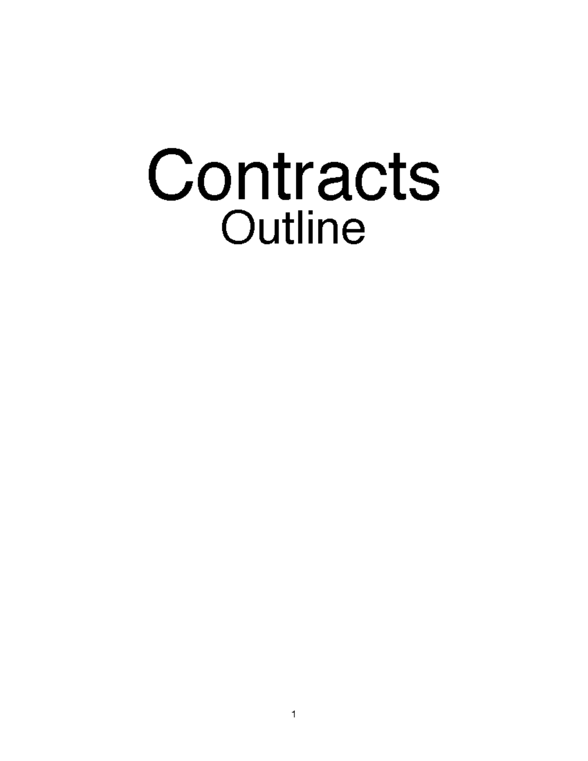 256960861-Contracts-Outline - Contracts Outline Ta b l e o f C o n t e ...