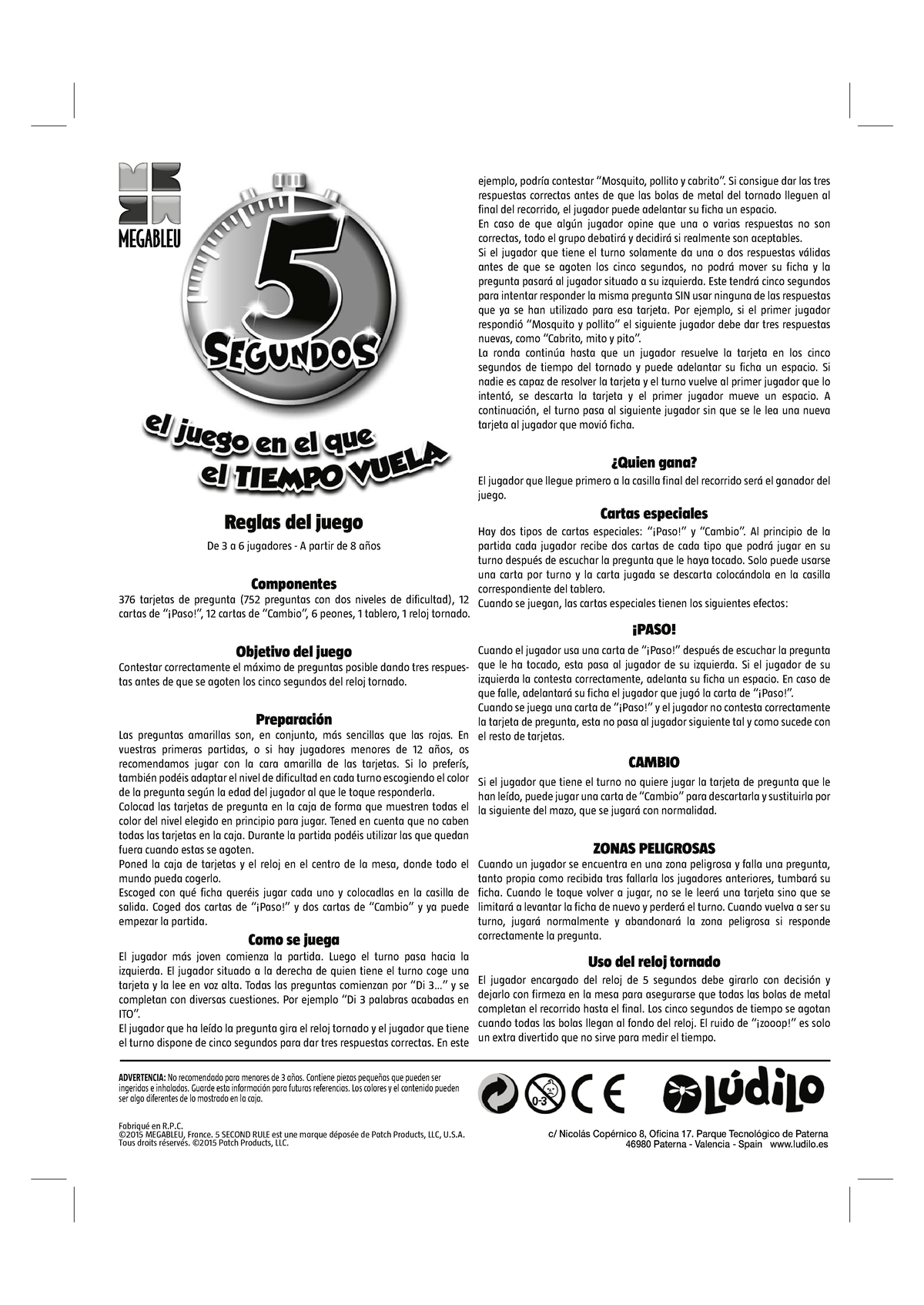 5-segundos - Resúmenes de material - Reglas del juego De 3 a 6 ...