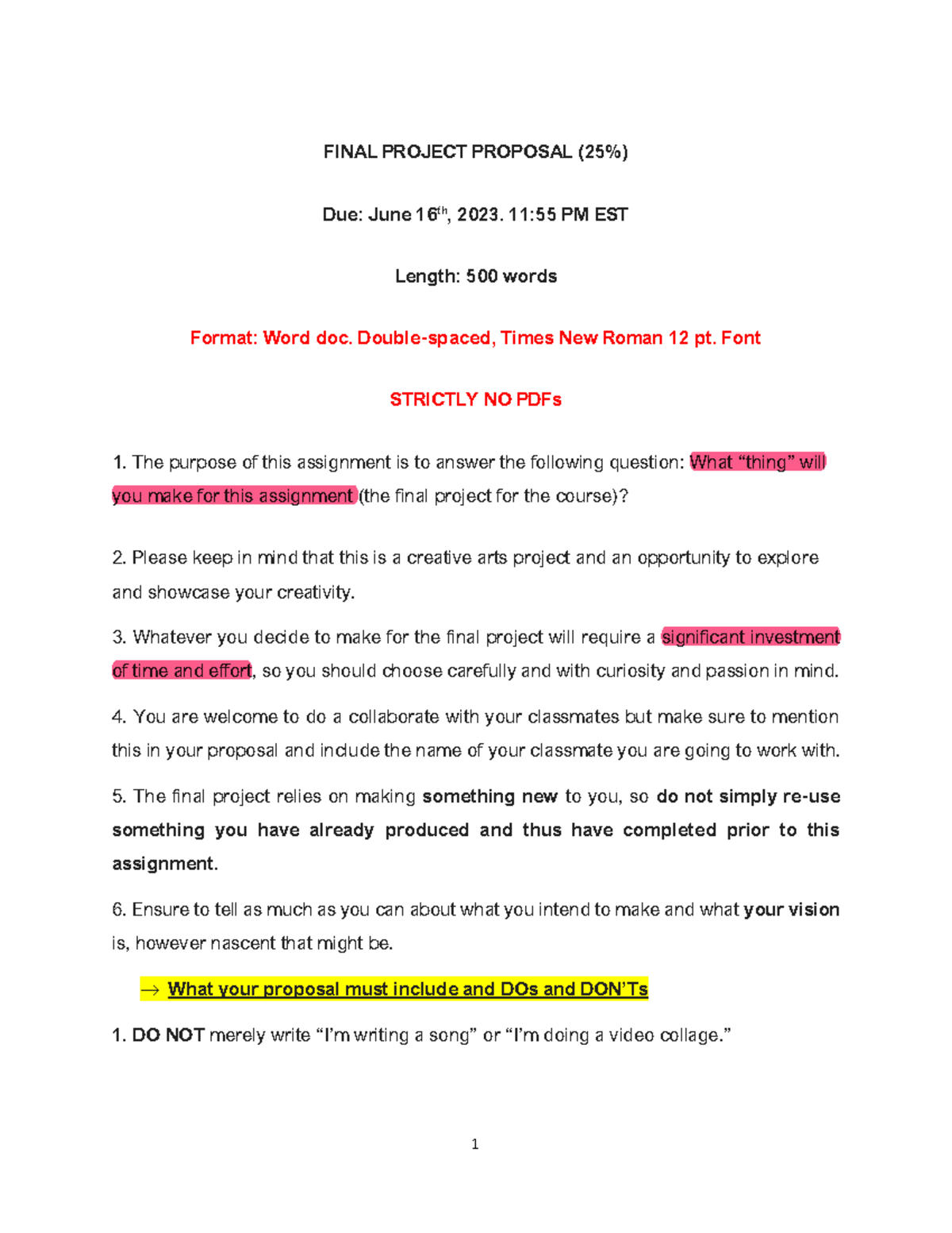 Final Project Proposal Instructions - 1020A - UWO - Studocu