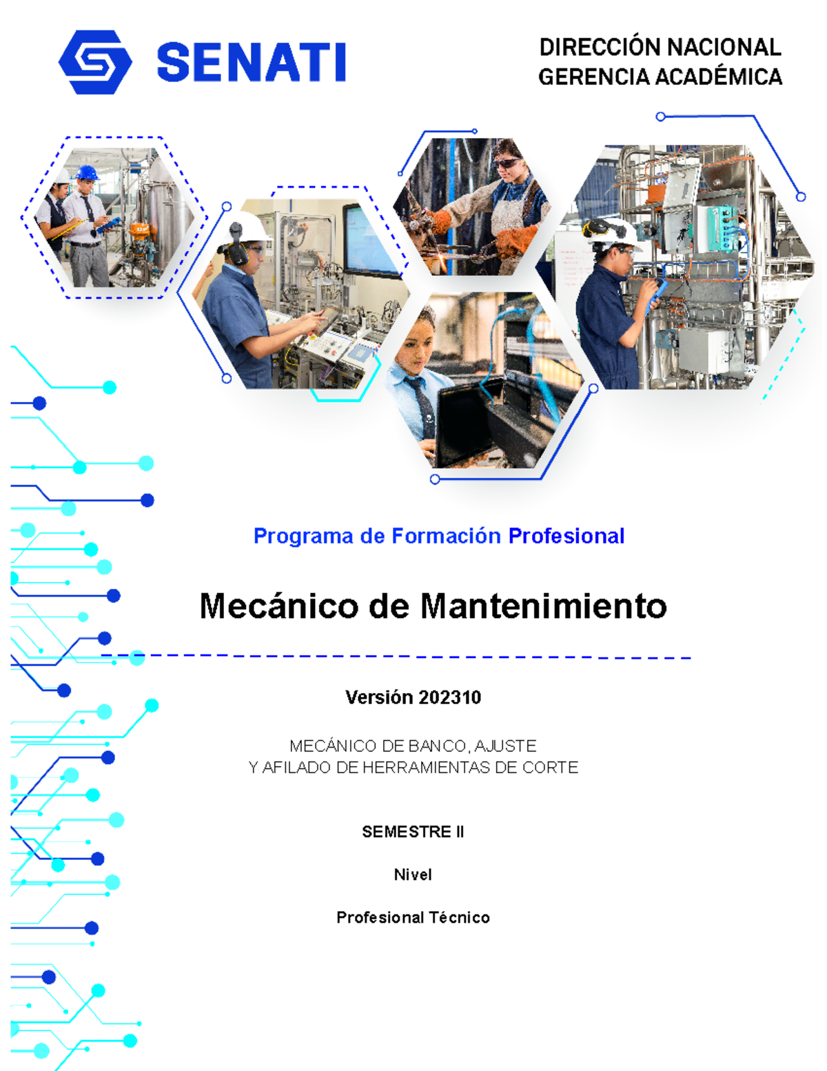 MMAD MMAD-209 Contenidos - Mecánico de Mantenimiento Versión 202310 MECÁNICO DE BANCO, AJUSTE Y ...