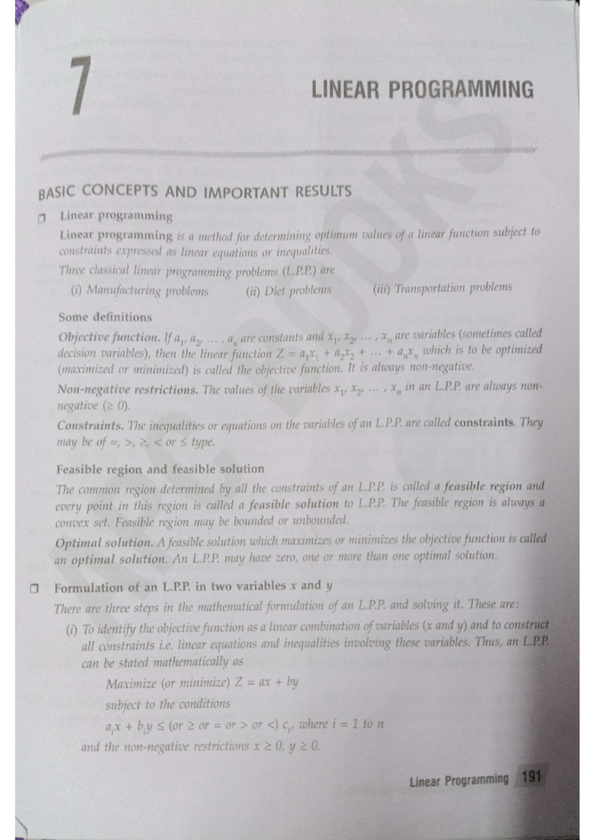 Ch12 LPP - Ch 12 class 12 investigatory project - 7 LINEAR PROGRAMMING BASIC CONCEPTS AND ...